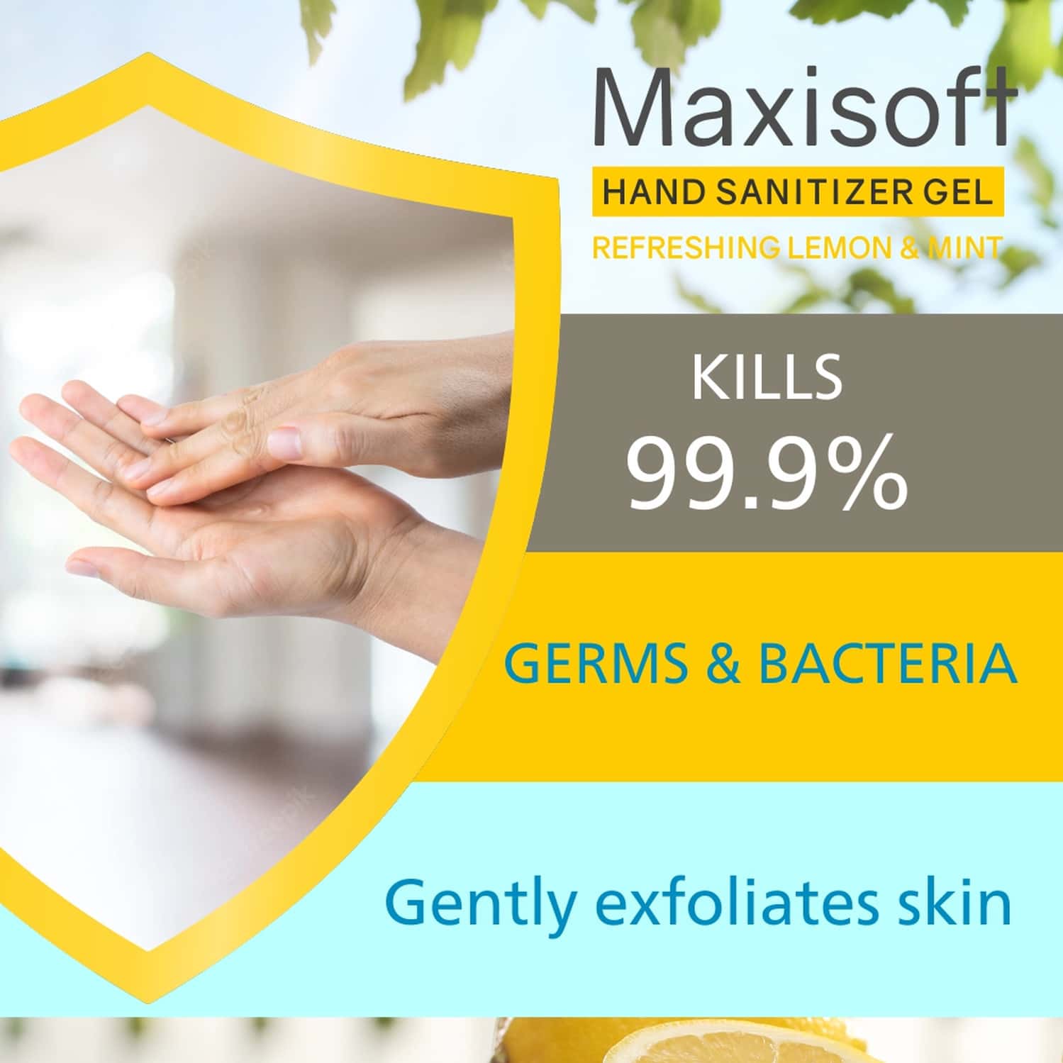 Buy MAXISOFT HAND SANITIZER GEL (REFRESHING LEMON & MINT) 500 ML Online ...