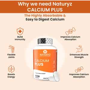 Buy NATURYZ CALCIUM PLUS WITH CALCIUM CITRATE | VITAMIN D | ZINC ...
