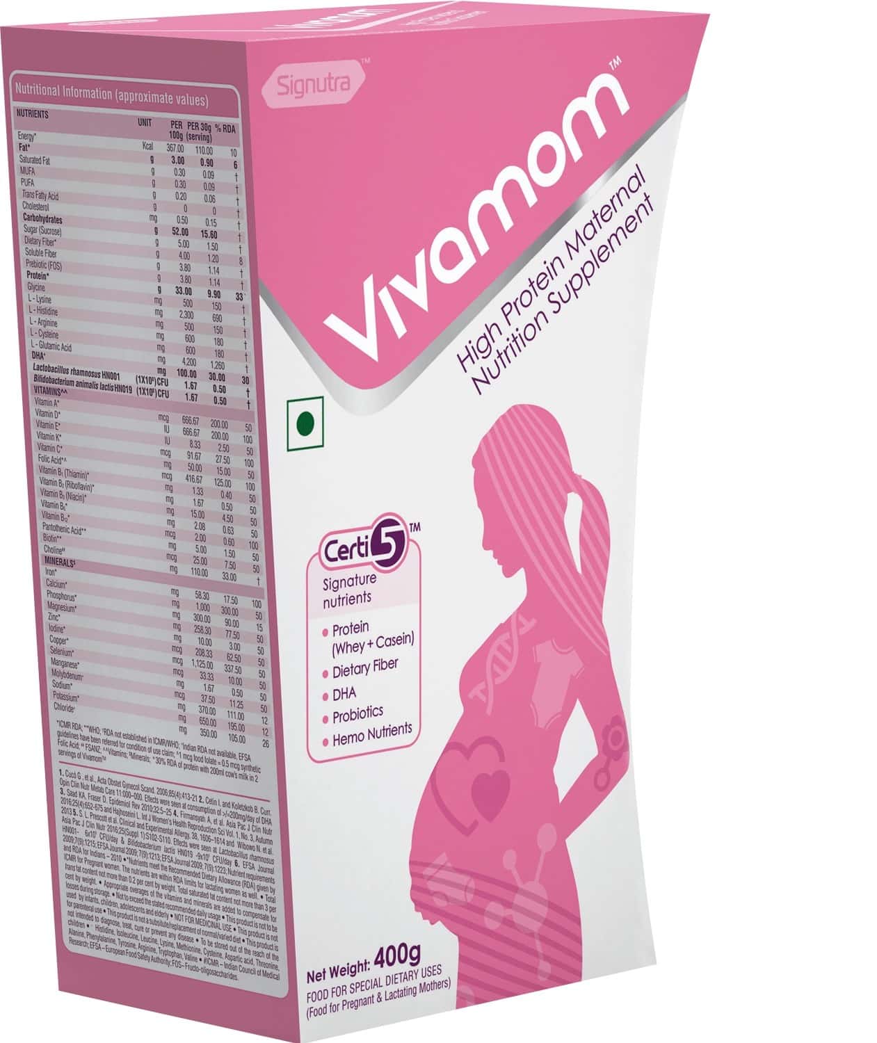 Buy VIVAMOM CHOCOLATE MATERNAL NUTRITION POWDER REFILL OF 400 G Online ...
