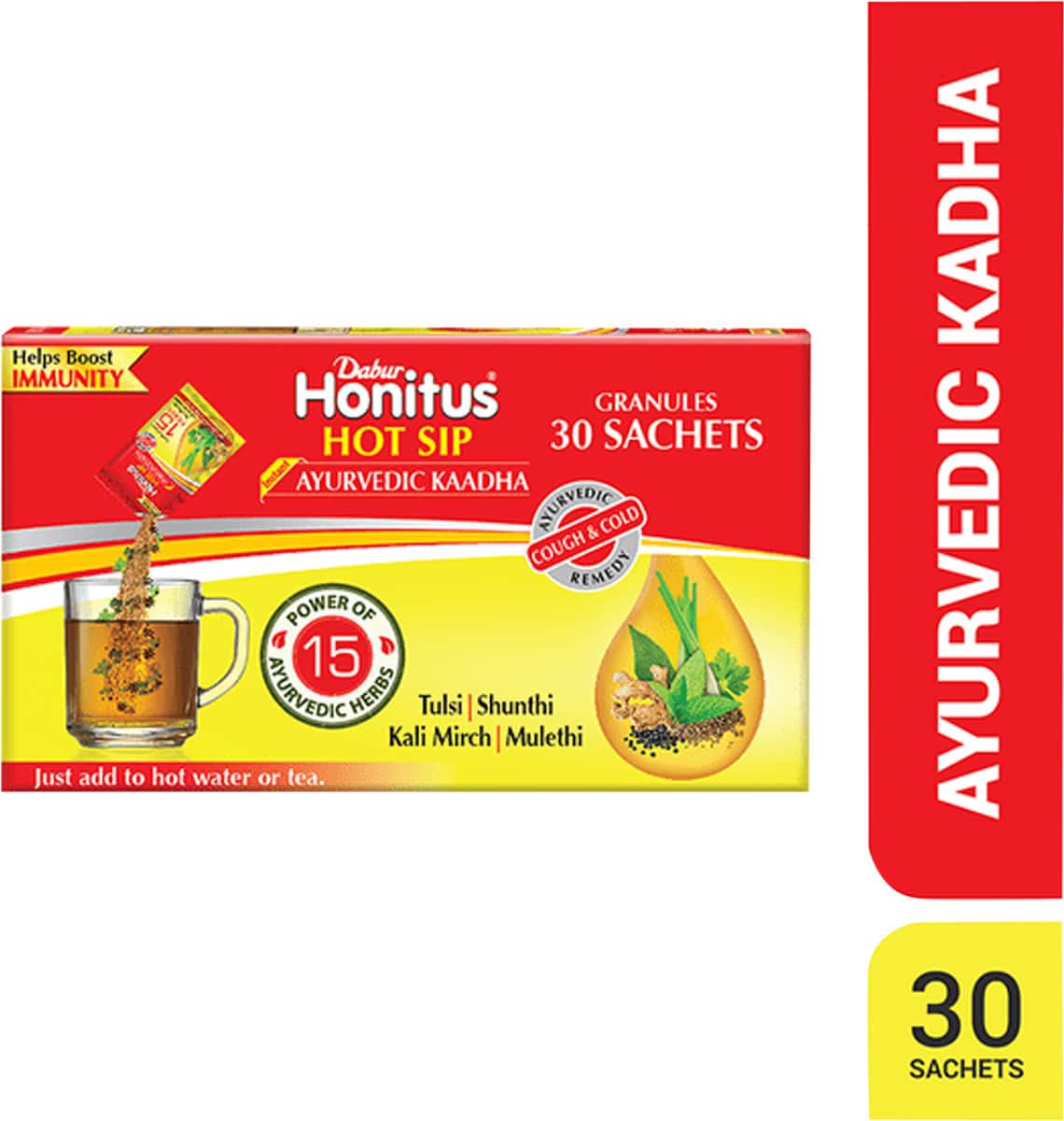 Buy DABUR HONITUS HOT SIP AYURVEDIC GRANULES SACHET 28 GM Online & Get ...