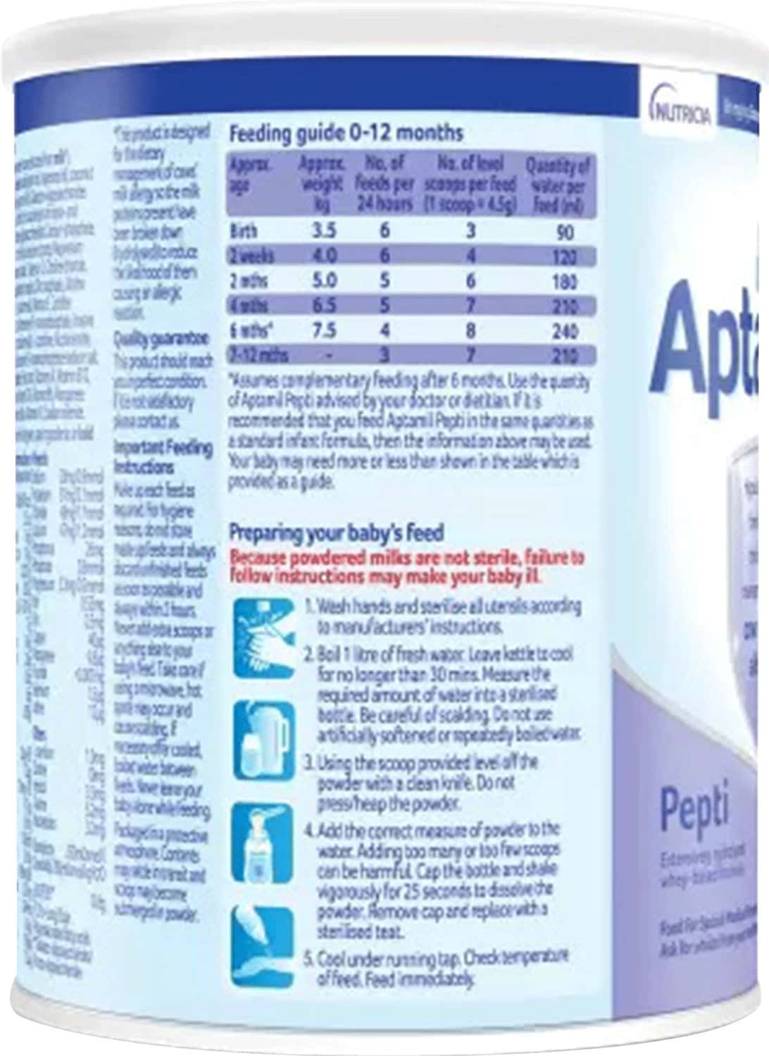 Buy APTAMIL PEPTI INFANT FORMULA 0 TO 12 MONTHS - 400 GM TIN Online ...
