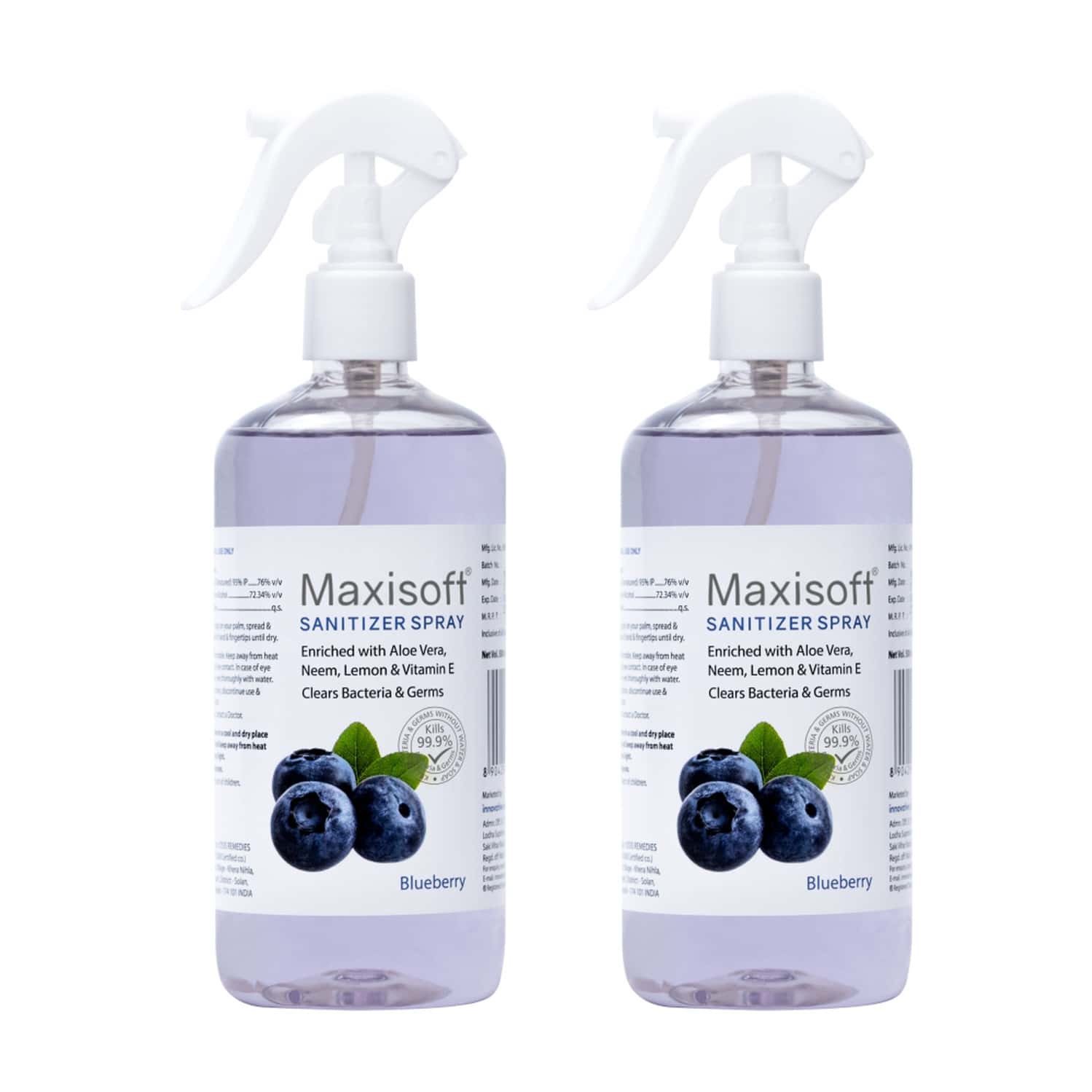 Buy MAXISOFT HAND SANITIZER SPRAY (BLUEBERRY) 500 ML Online & Get Upto ...