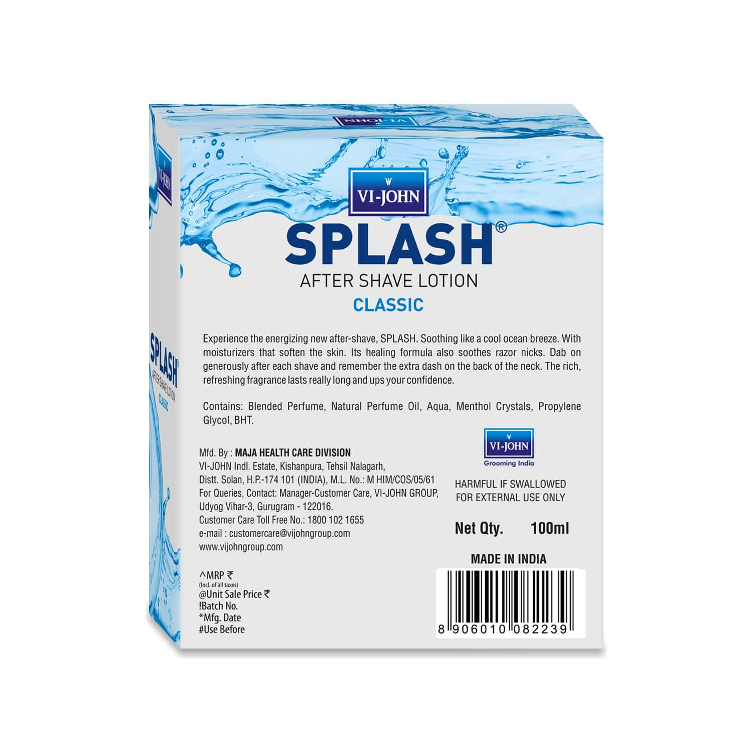 Buy VI-JOHN SPLASH AFTER SHAVING LOTION 100ML Online & Get Upto 60% OFF ...