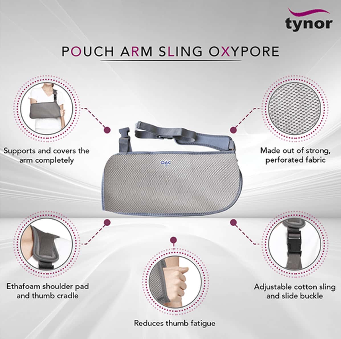 Buy TYNOR L-04 POUCH ARM SLING OXYPORE SIZE LARGE Online & Get Upto 60% ...