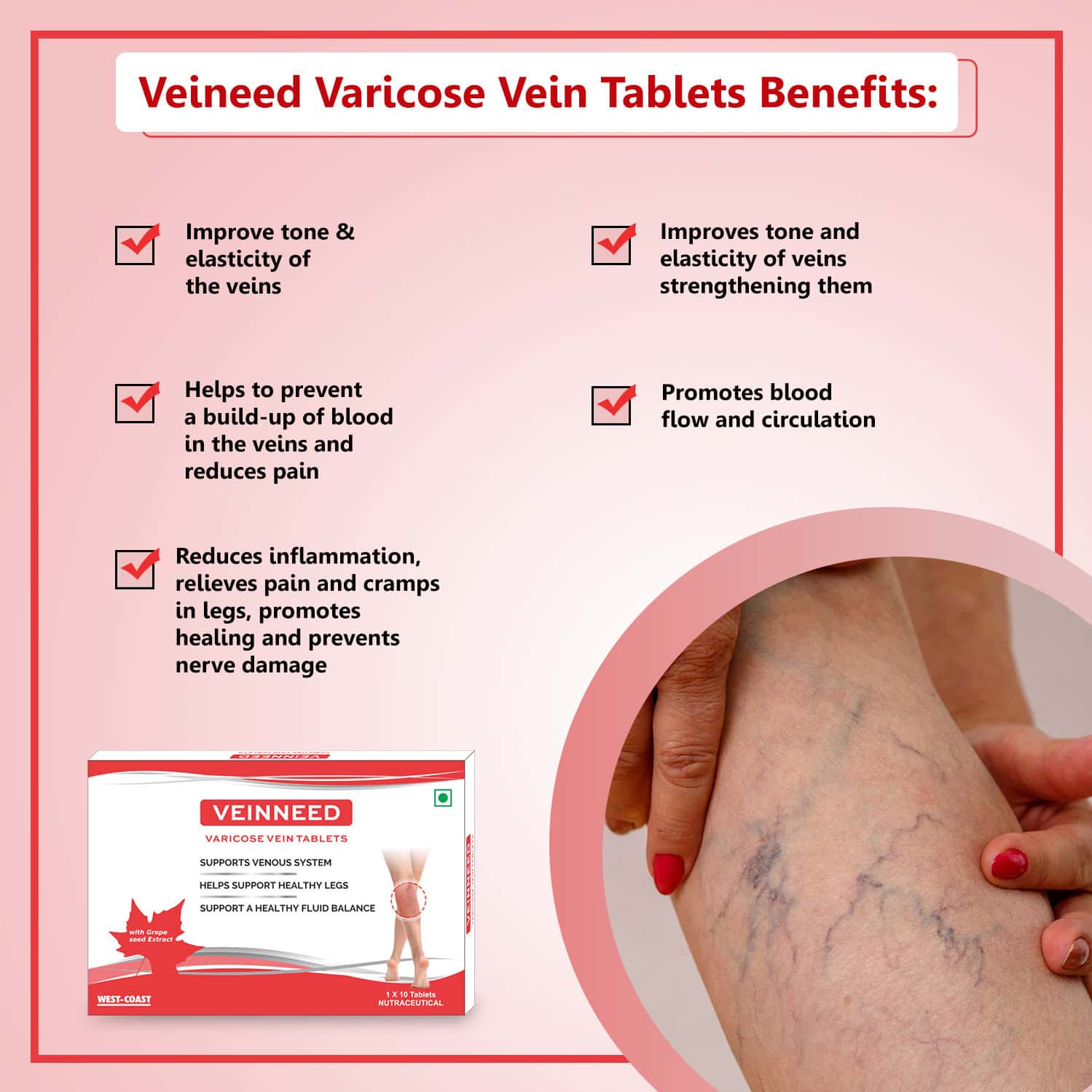 Buy WEST COAST VEINNEED TABLET (10 TABS) Online & Get Upto 60% OFF at ...