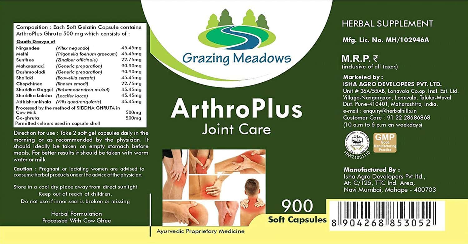 Buy GRAZING MEADOWS ARTHROPLUS 900 CAPSULES BONES & JOINT WELLNESS ...