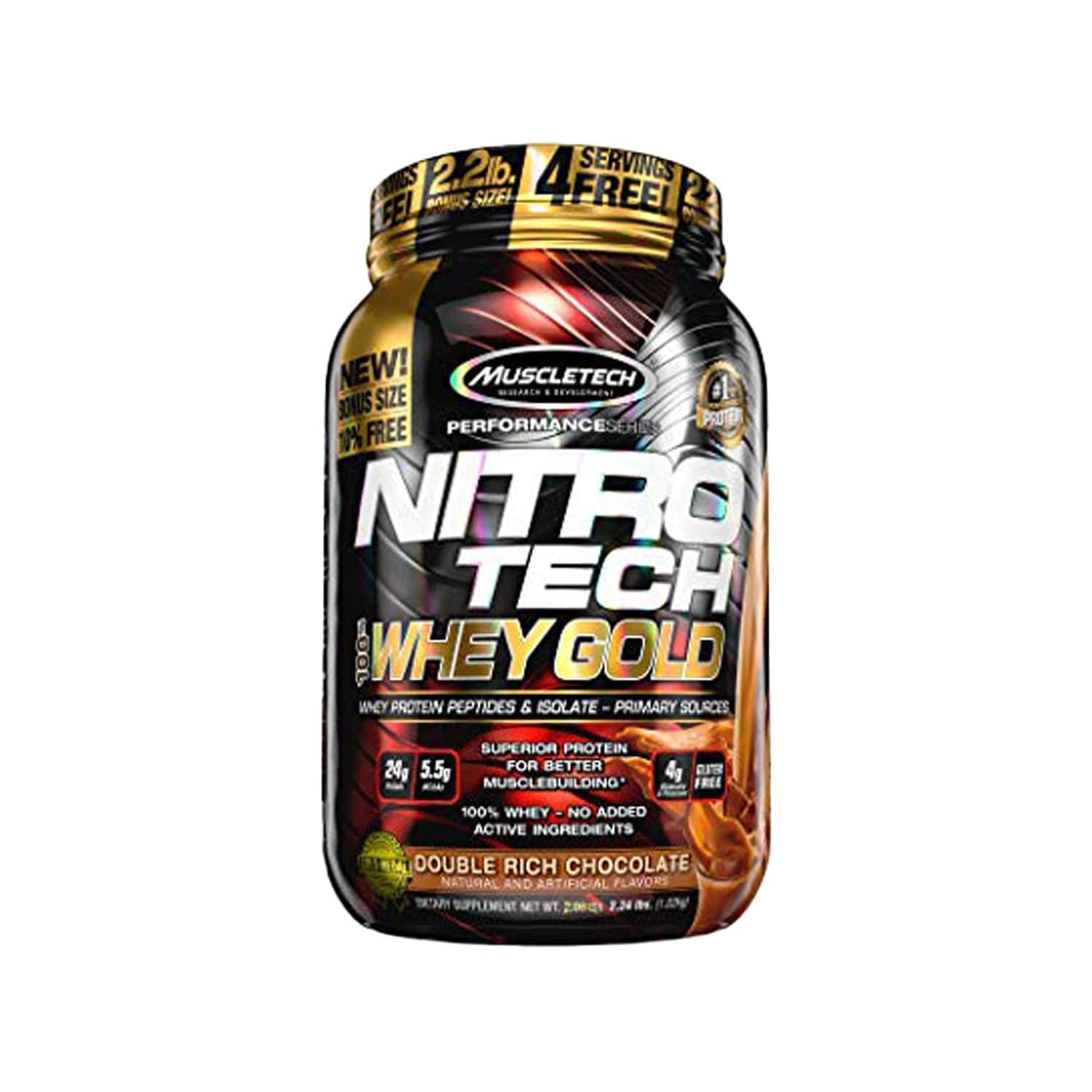 Buy Muscletech Chocolate Protein Powder, Nitro-Tech Whey Gold - 1200 Gm ...