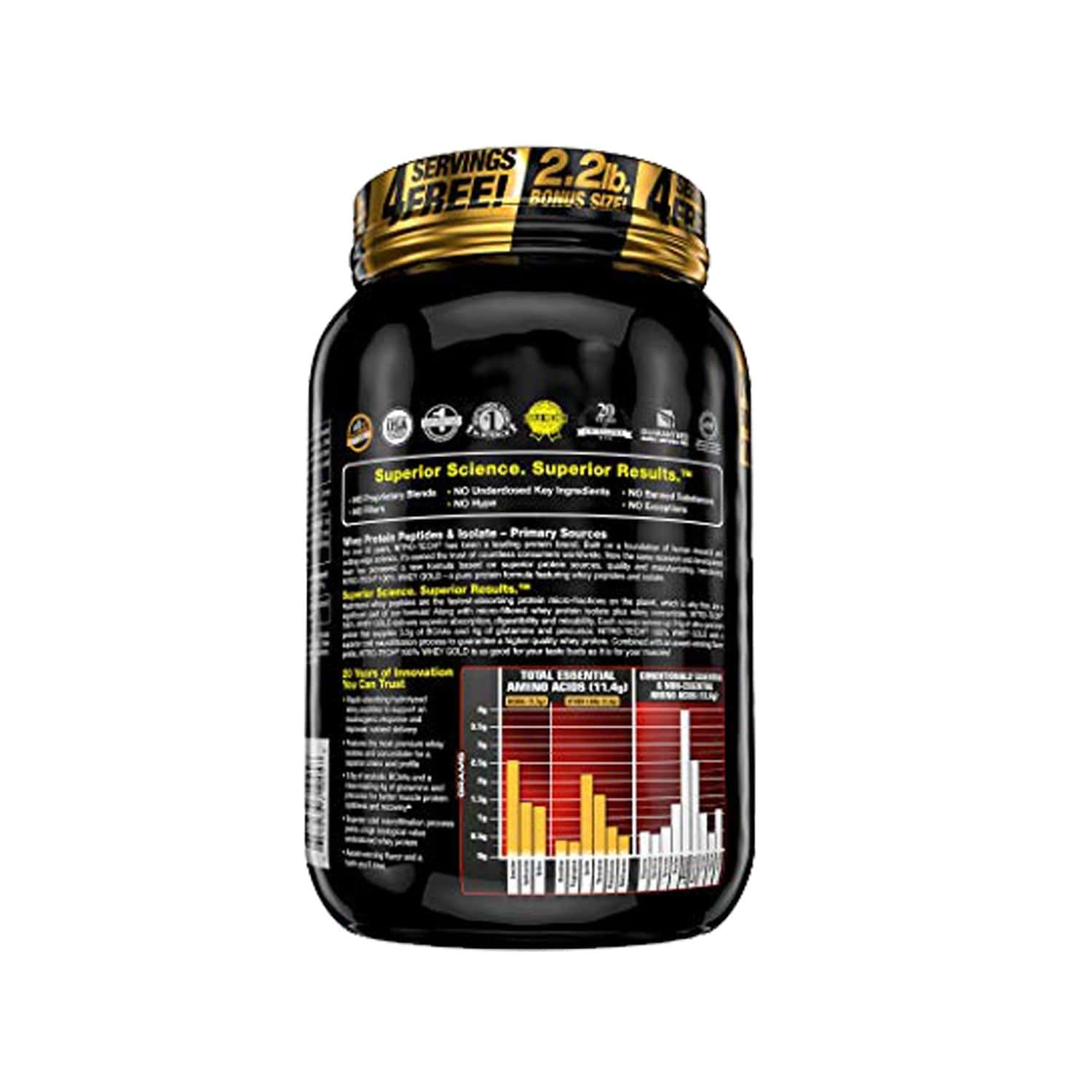 Buy Muscletech Chocolate Protein Powder, Nitro-Tech Whey Gold - 1200 Gm ...