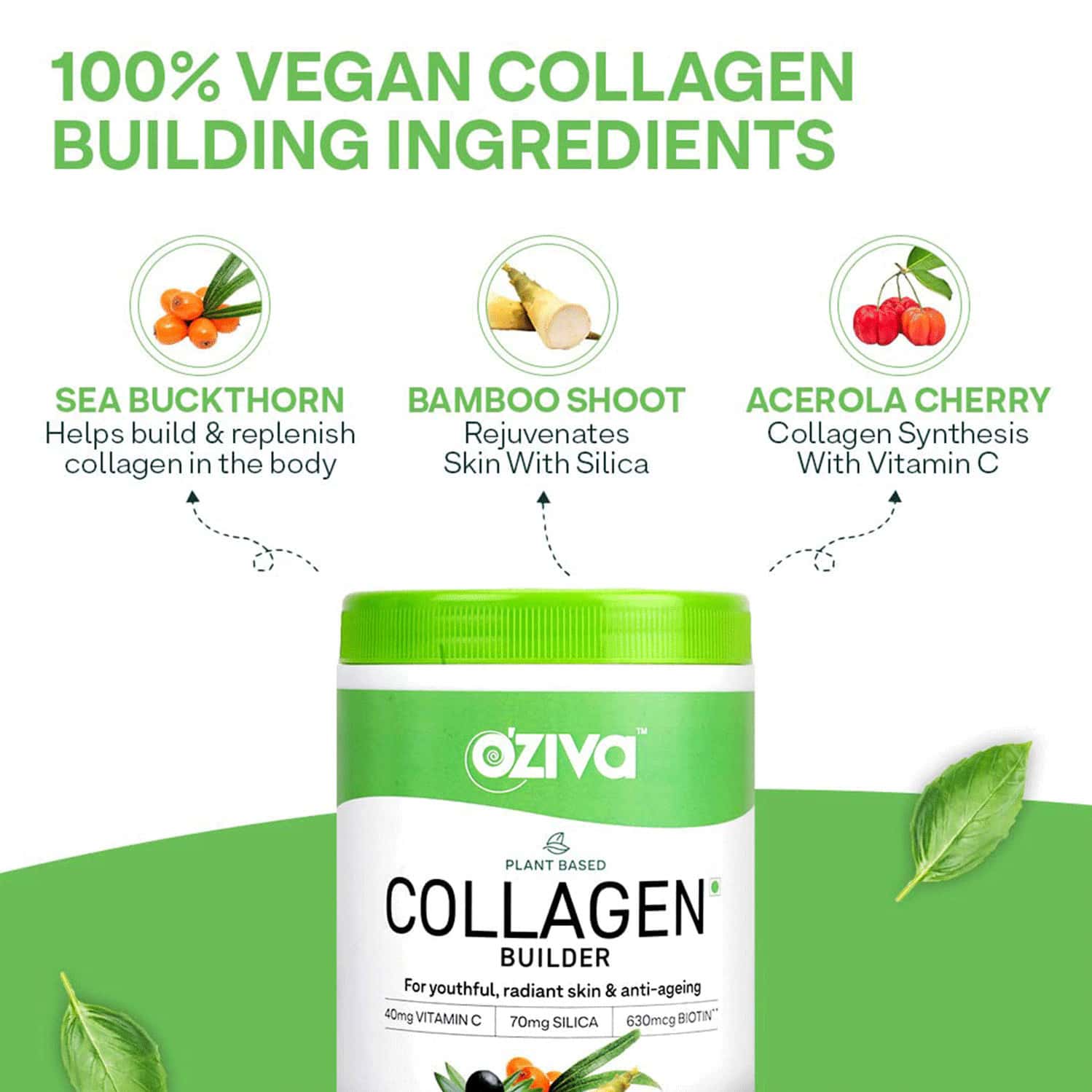 Buy OZIVA PLANT BASED COLLAGEN BUILDER CLASSIC PACK OF 2 GLOWING SKIN ...