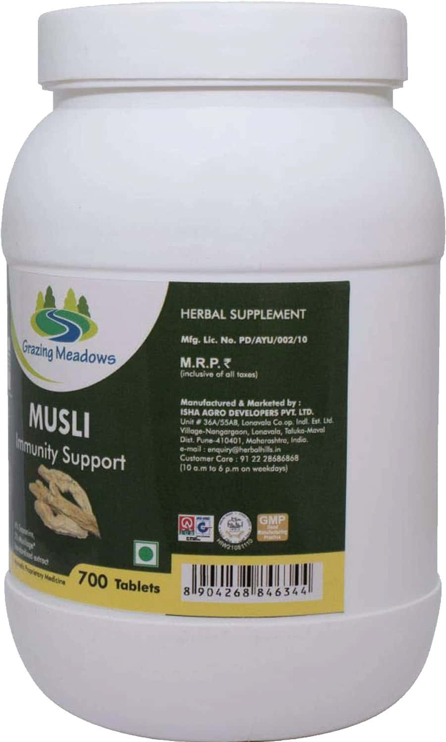 Buy GRAZING MEADOWS MUSLI TABLETS SAFED MUSLI 700 TABLETS/MUSALI POWDER (CHLOROPHYTUM ...