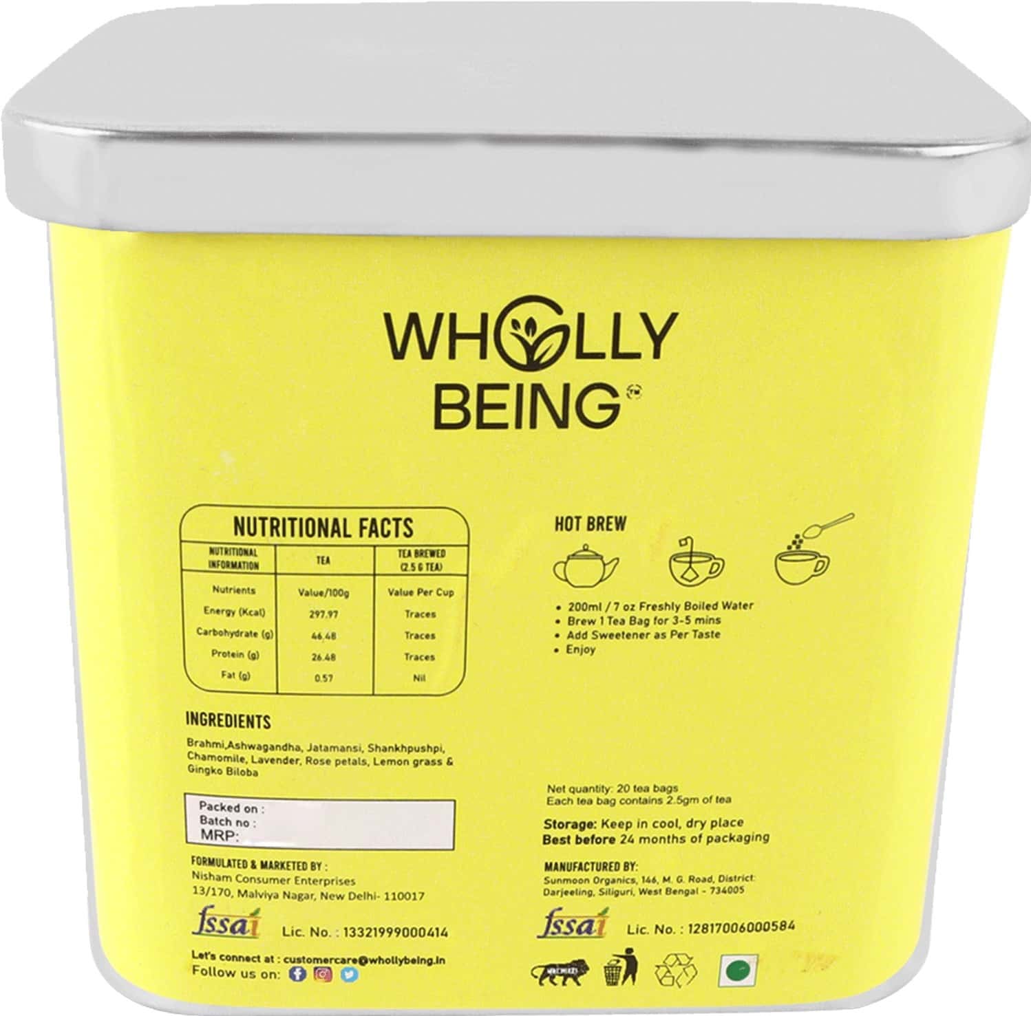 Buy WHOLLY BEING ANXIETY RELIEF TEA 20 PYRAMID TEA BAGS Online & Get ...