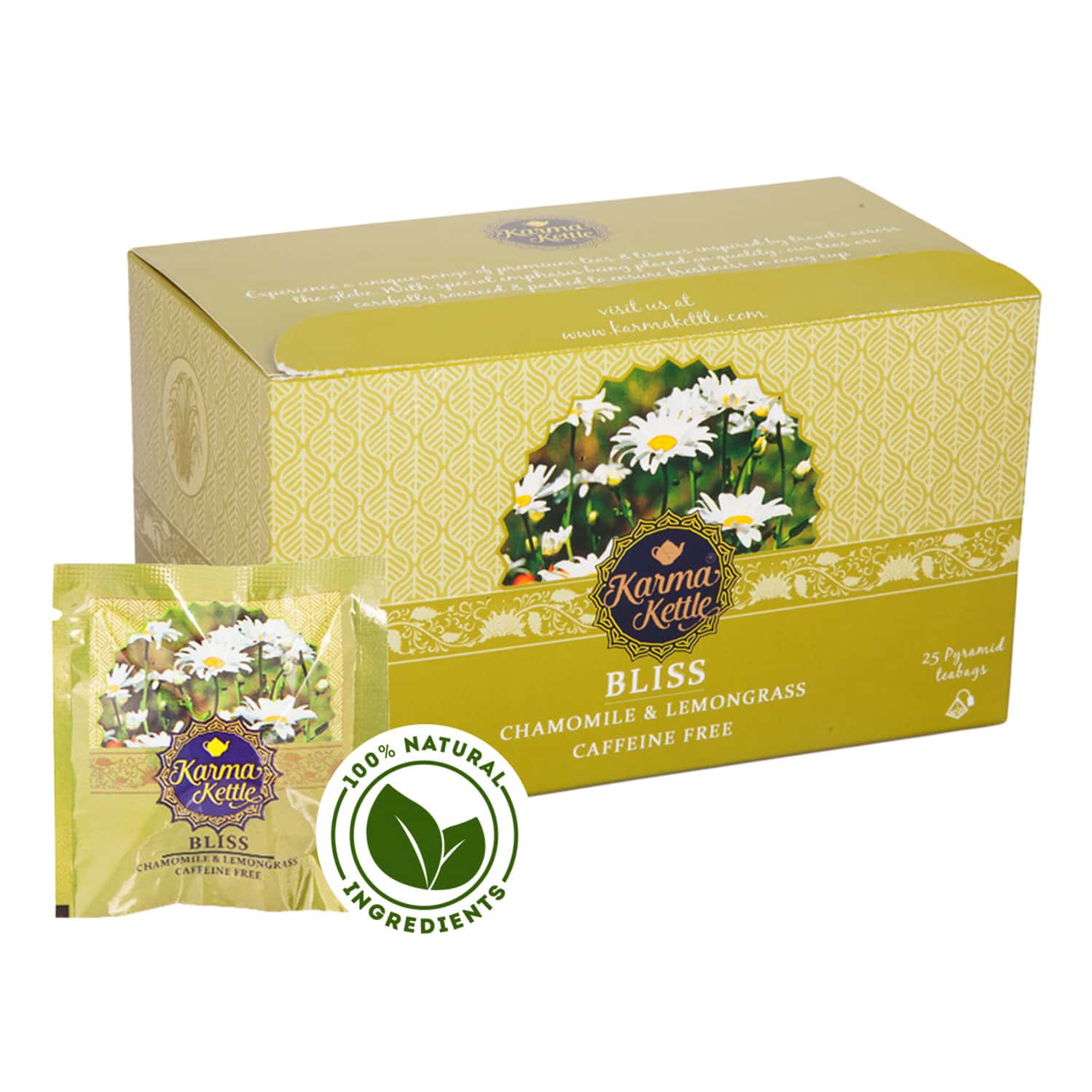 Buy KARMA KETTLE BLISS - CHAMOMILE & LEMONGRASS, HERBAL TEA, NATURAL ...