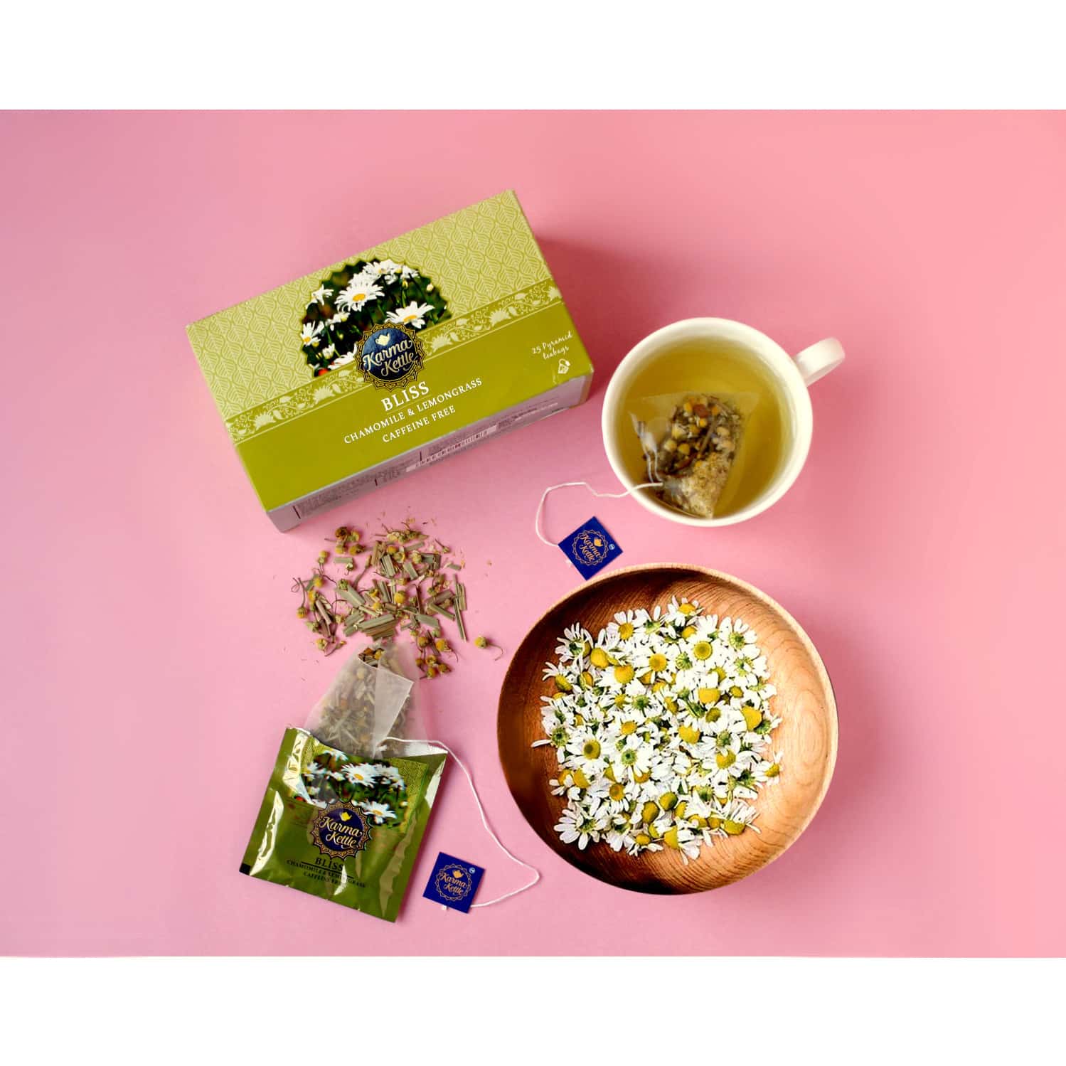 Buy KARMA KETTLE BLISS - CHAMOMILE & LEMONGRASS, HERBAL TEA, NATURAL ...