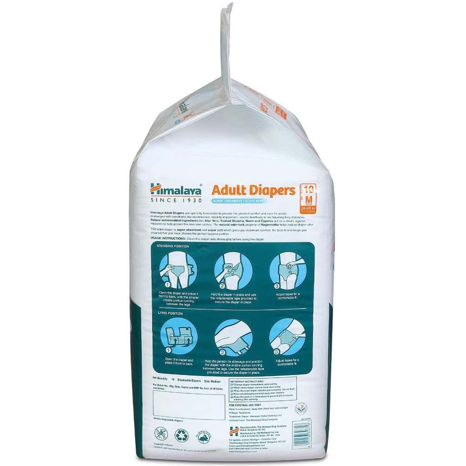 Buy HIMALAYA ADULT DIAPER (M) 10 PCS | UNISEX X PACK OF 5 ADULT DIAPERS ...