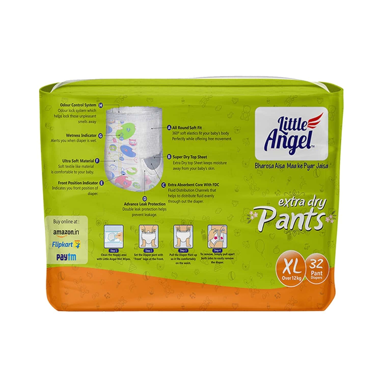 Buy LITTLE ANGEL BABY PULL UPS X LARGE DIAPERS 32 Online & Get Upto 60% ...