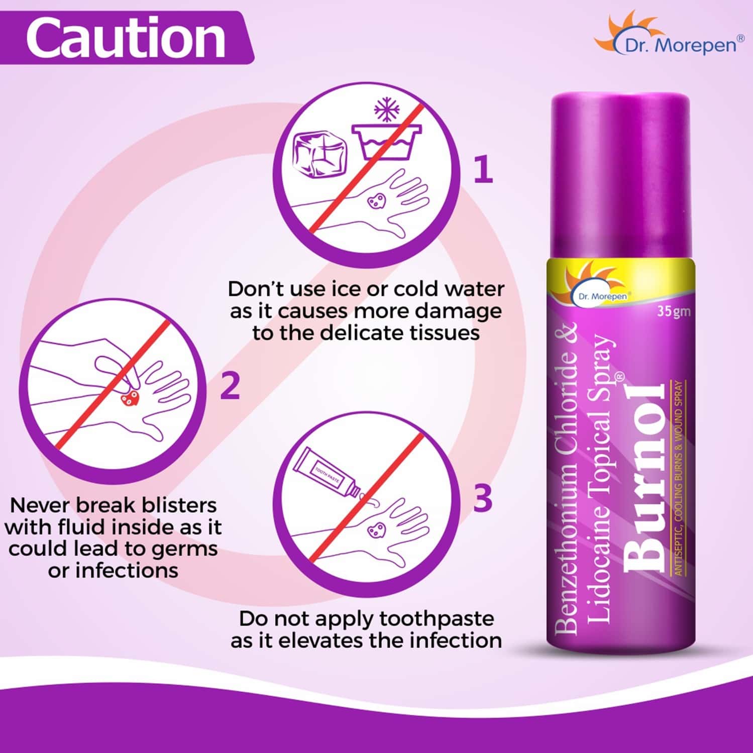 Buy DR. MOREPEN BURNOL SPRAY FOR BURN RELIEF - 35GM Online & Get Upto ...