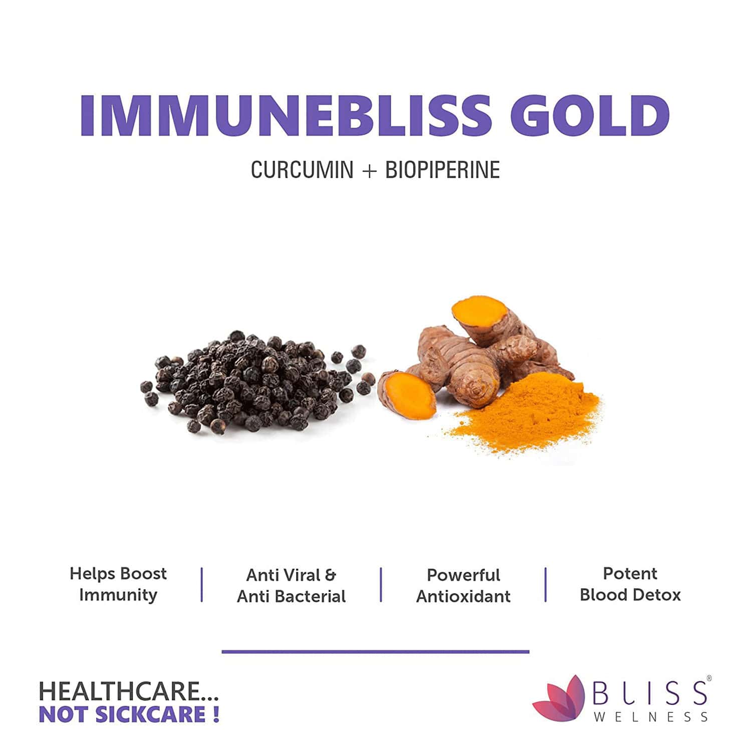 Buy BLISS WELNESS IMMUNITY BOOSTER|PURE CURCUMIN+TURMERIC EXTRACT - 60 ...