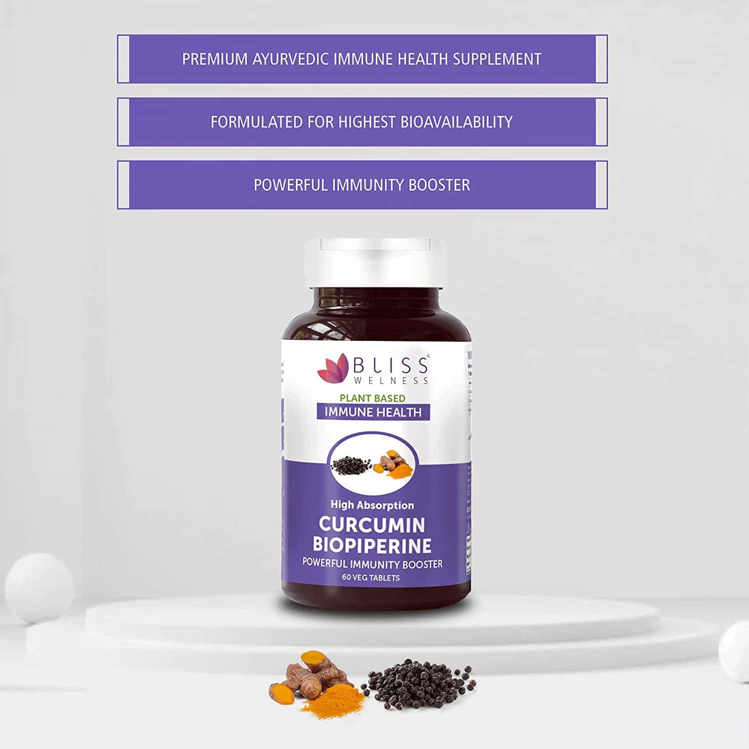 Buy BLISS WELNESS IMMUNITY BOOSTER|PURE CURCUMIN+TURMERIC EXTRACT - 60 ...