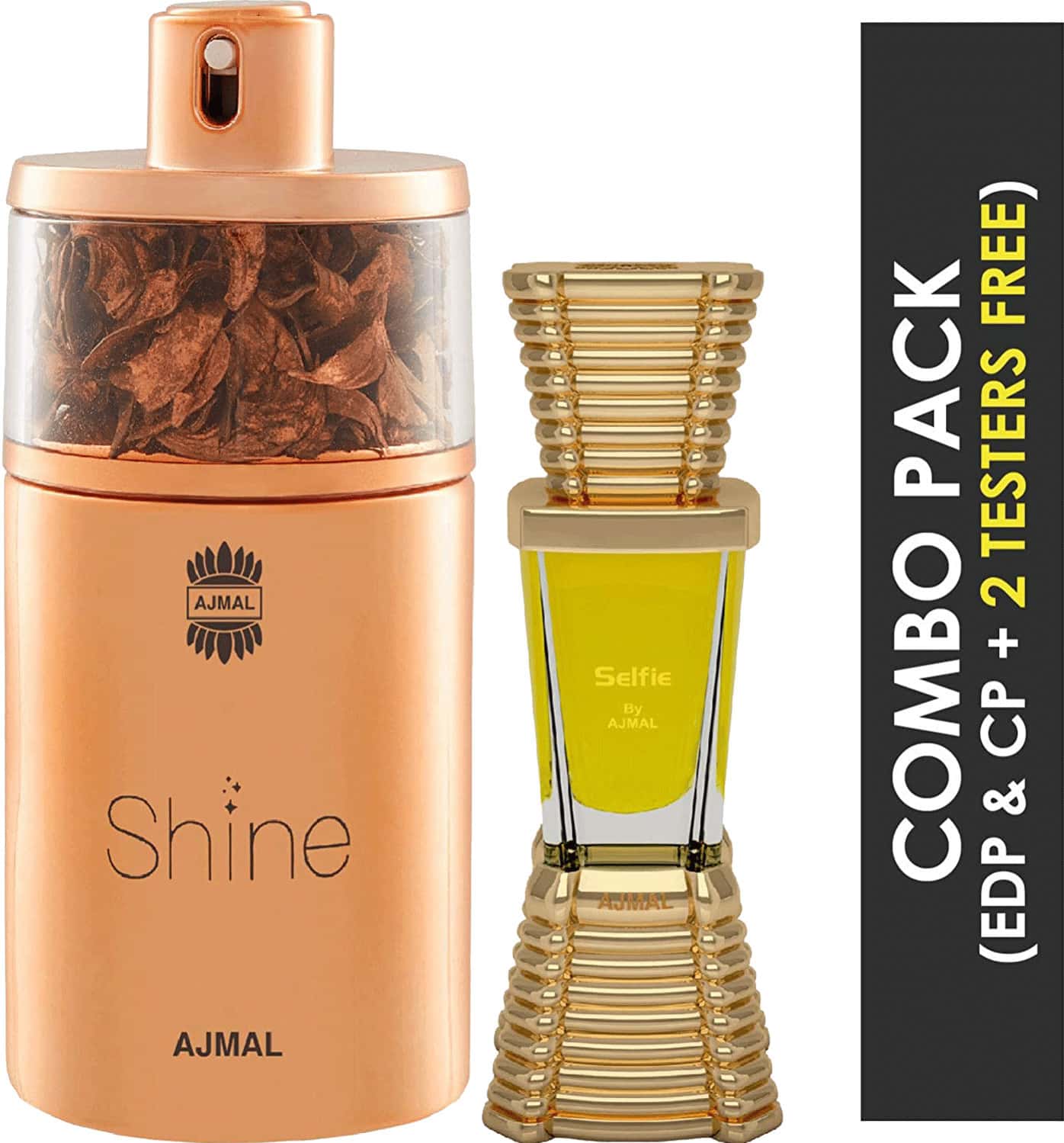 Buy AJMAL SHINE EDP POWDERY 75ML PERFUME FOR WOMEN AND SELFIE CP OIL ...