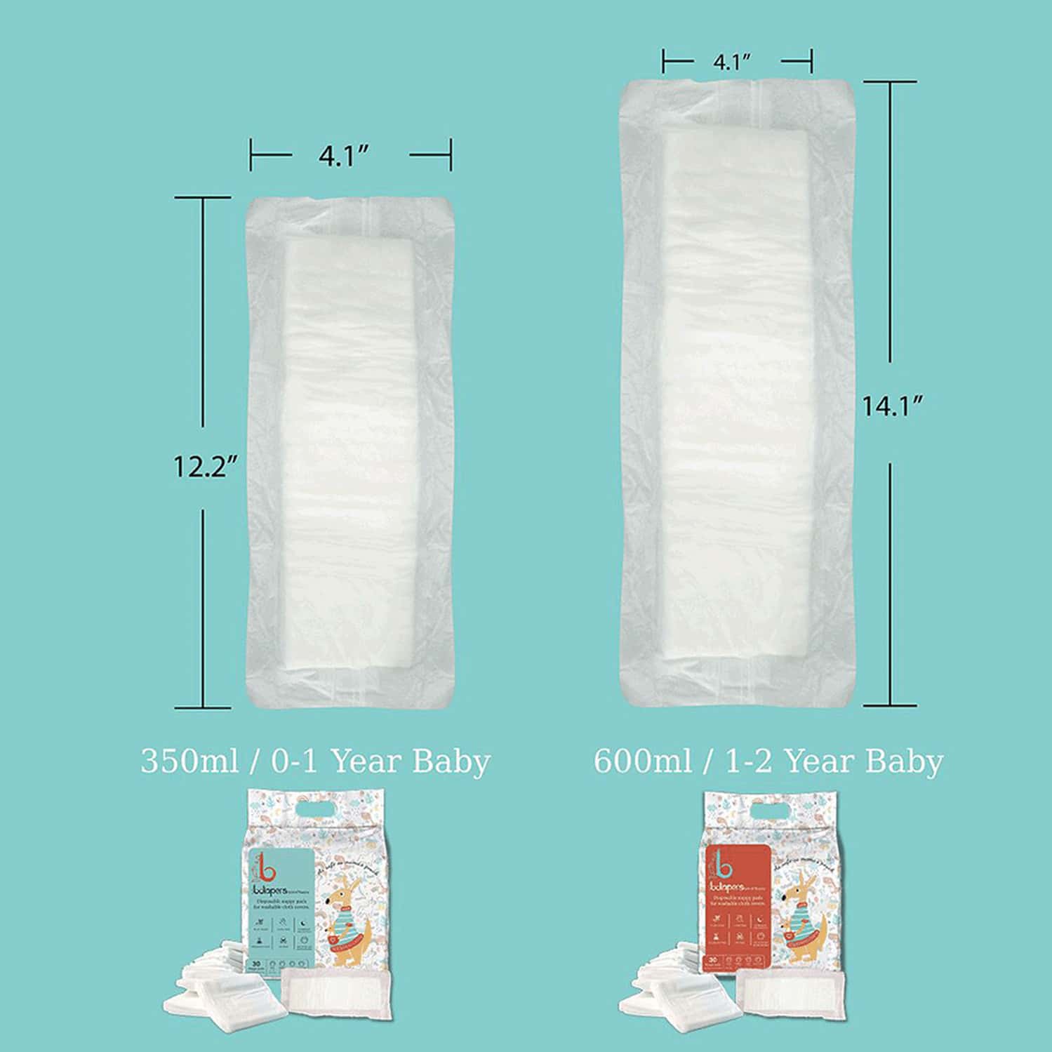 Buy LATEX AND DYE FREE 30 DISPOSABLE NAPPY PADS SIZE EXTRA LARGE Online ...