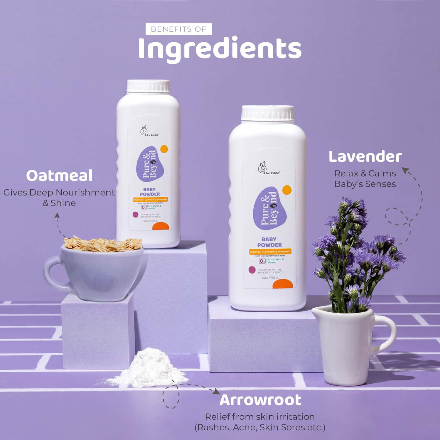 Buy R FOR RABBIT BABY POWDER 400G PURE & BEYOND NATURAL|NO CORN STARCH ...