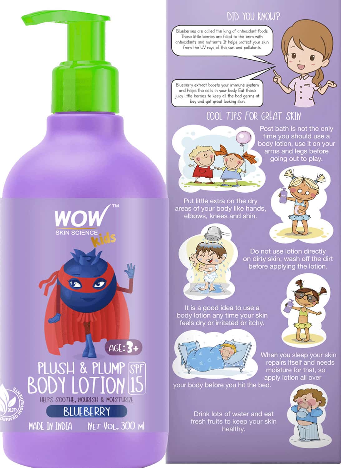 Buy WOW SKIN SCIENCE KIDS PLUSH & PLUMP BODY LOTION - SPF 15 - 300ML ...