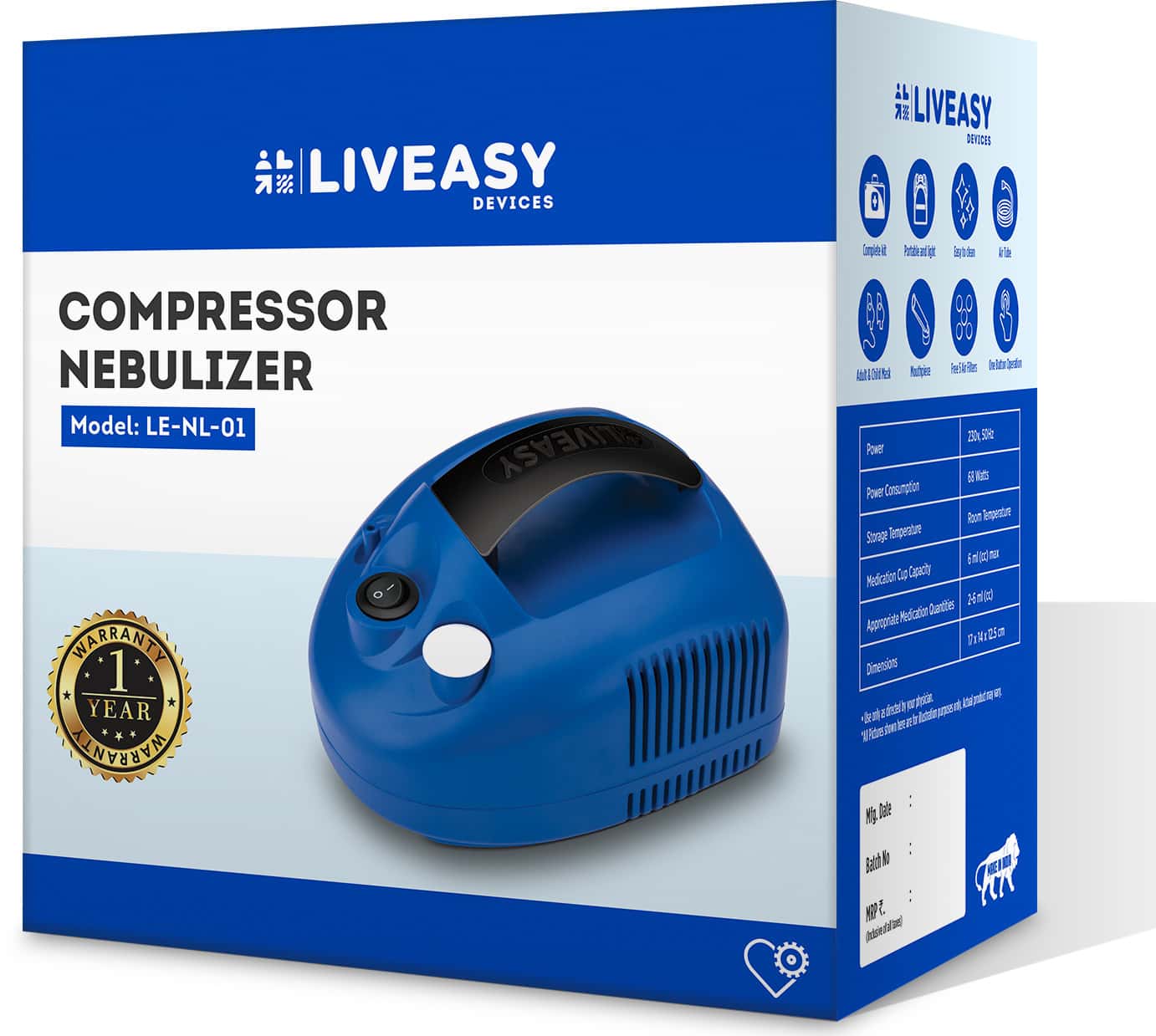 Buy LIVEASY COMPRESSOR NEBULIZER (MODEL - LE NL 01) Online & Get Upto ...