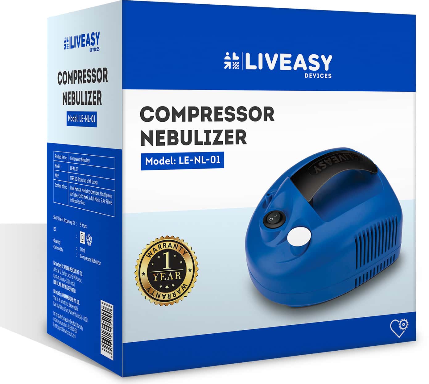 Buy LIVEASY COMPRESSOR NEBULIZER (MODEL - LE NL 01) Online & Get Upto ...