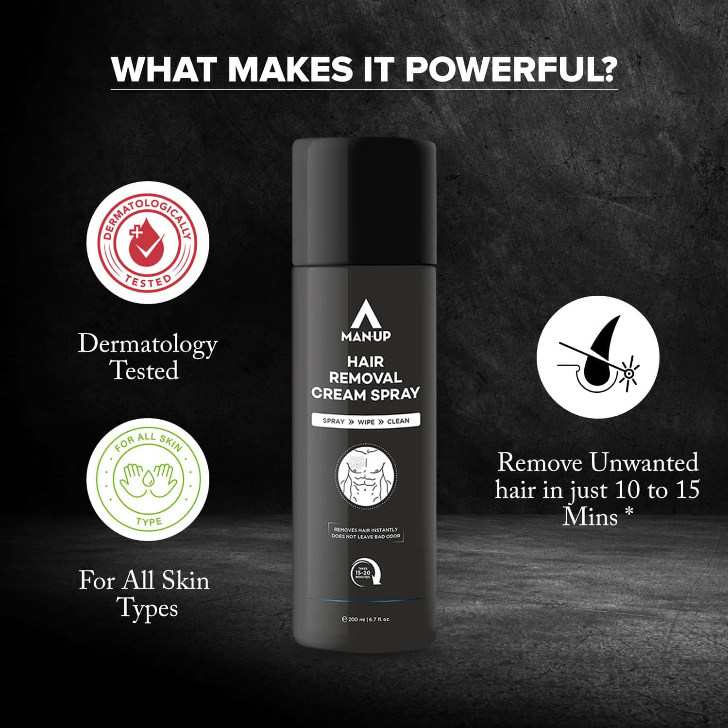 Buy MAN-UP HAIR REMOVAL CREAM SPRAY | PAINLESS HAIR REMOVER SPRAY ...