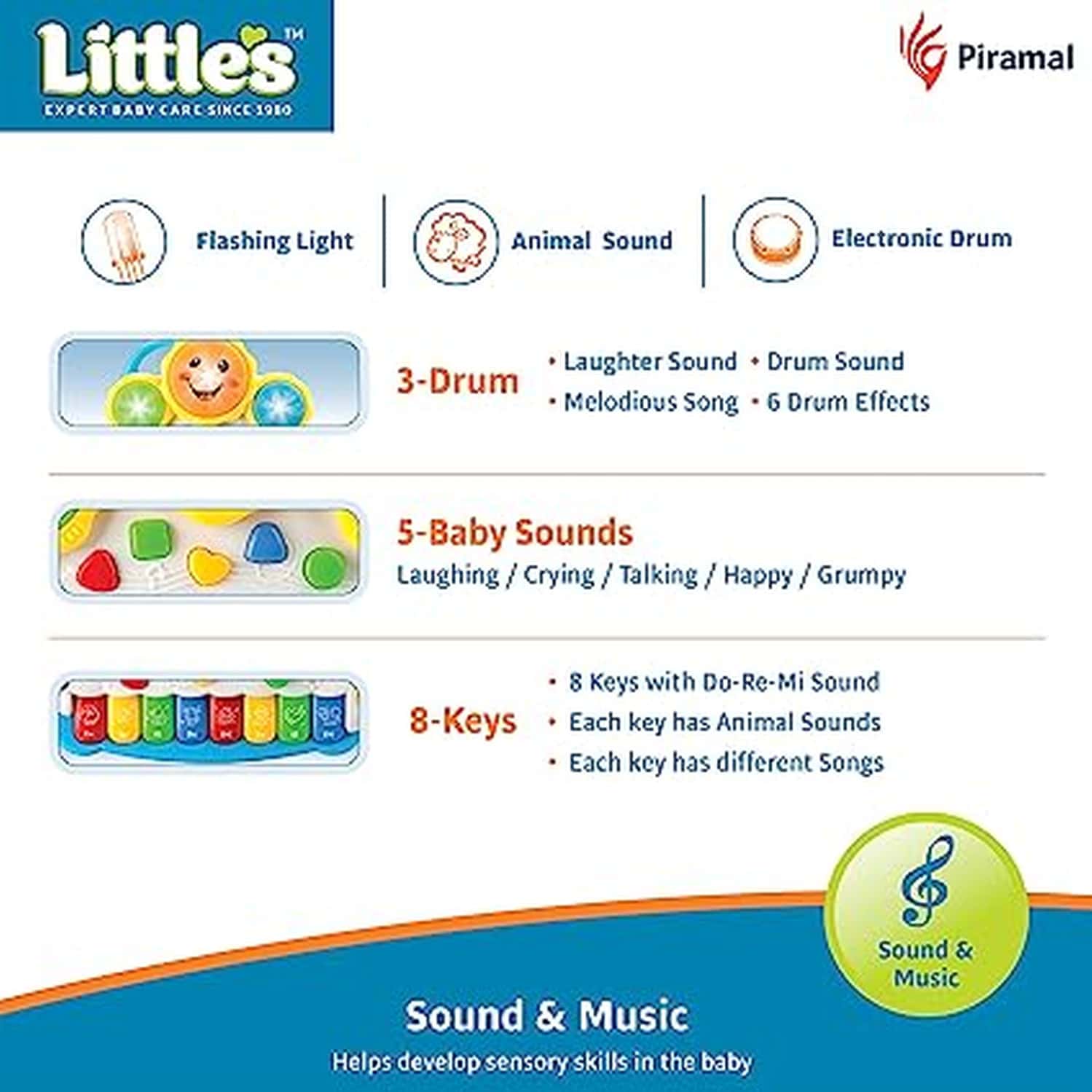 Buy LITTLE'S DRUM KEYBOARD MUSICAL TOY Online & Get Upto 60% OFF at ...