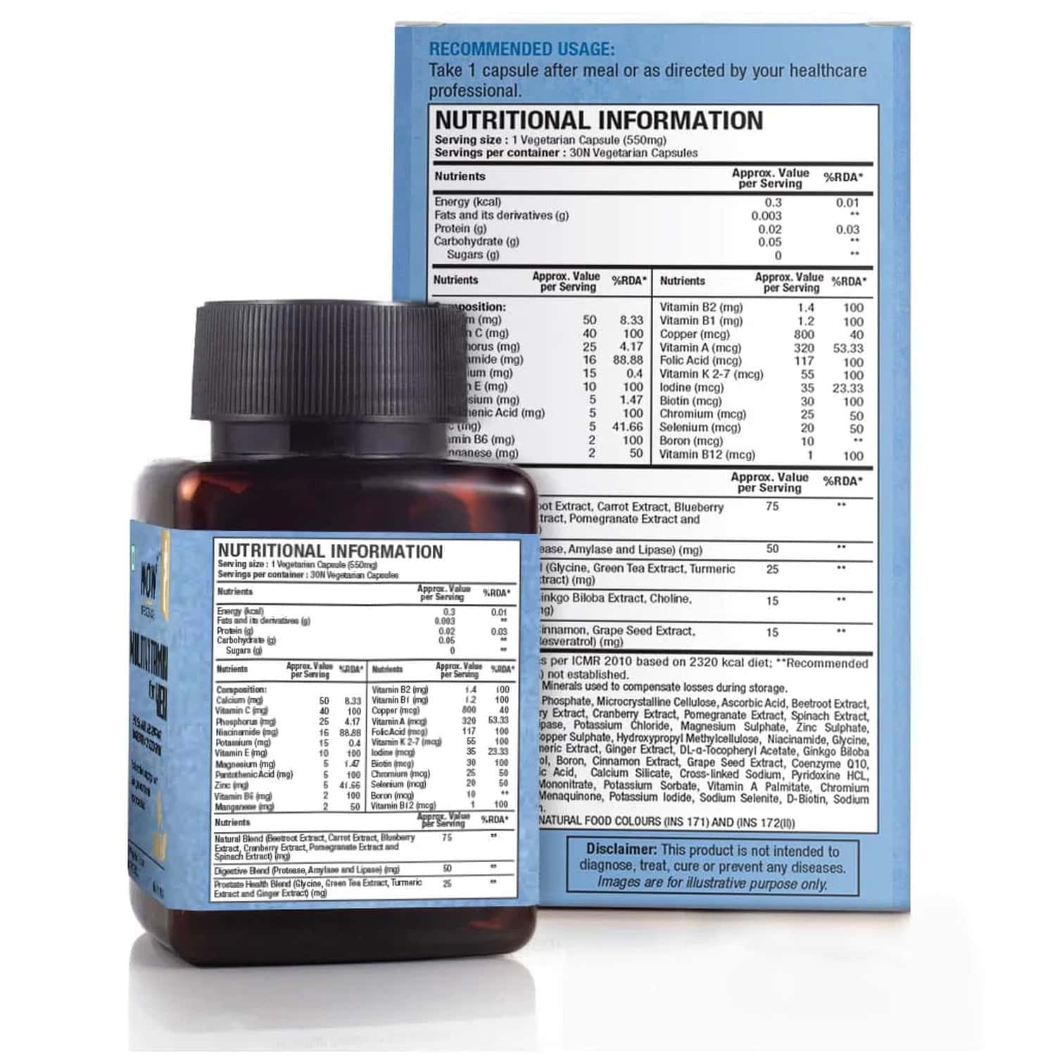 Buy WOW LIFE SCIENCE MULTIVITAMIN FOR MEN - WITH GLYCINE, GREEN TEA ...