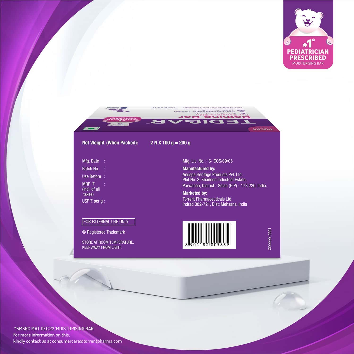 Buy TEDIBAR BATHING BAR 100G PACK OF 2 (SOAP FREE FOR SENSITIVE SKIN ...