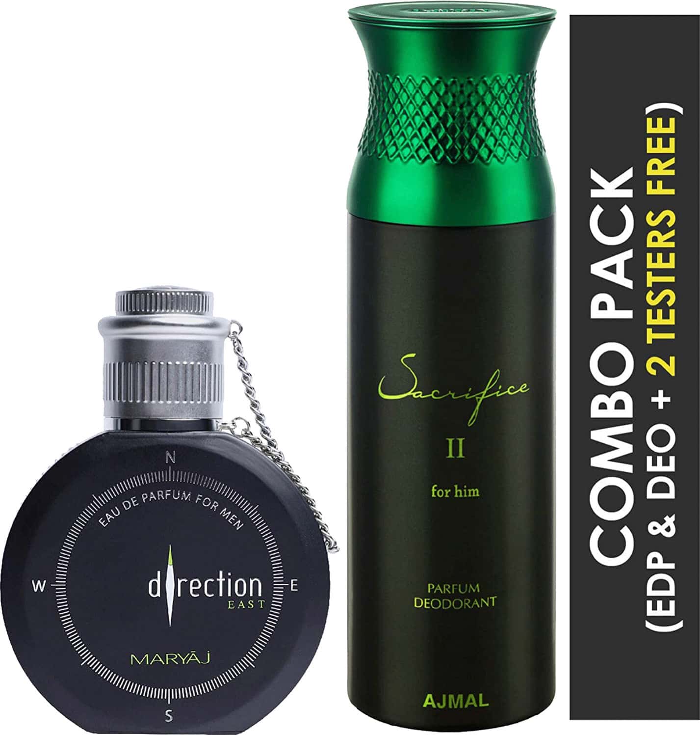 Buy MARYAJ DIRECTION EAST EDP 100ML FOR MEN AND AJMAL SACRIFICE II FOR ...