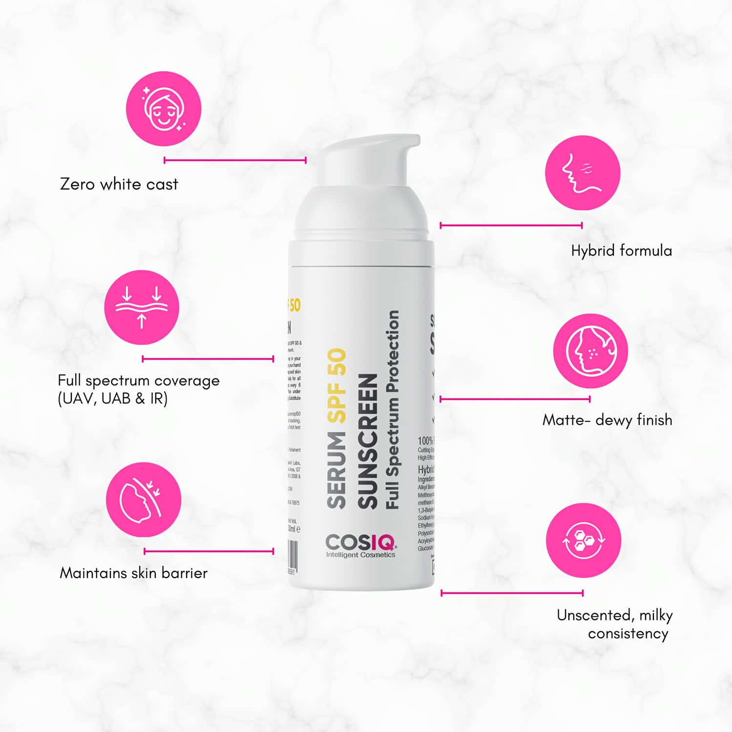 Buy COS-IQ OUTDOOR SUNSCREEN SERUM SPF 50 PA++++ BROAD SPECTRUM 30ML ...