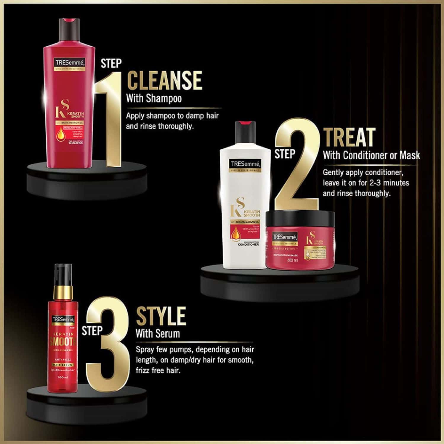 Buy TRESEMME KERATIN SMOOTH SHAMPOO,WITH KERATIN AND ARGAN OIL FOR ...
