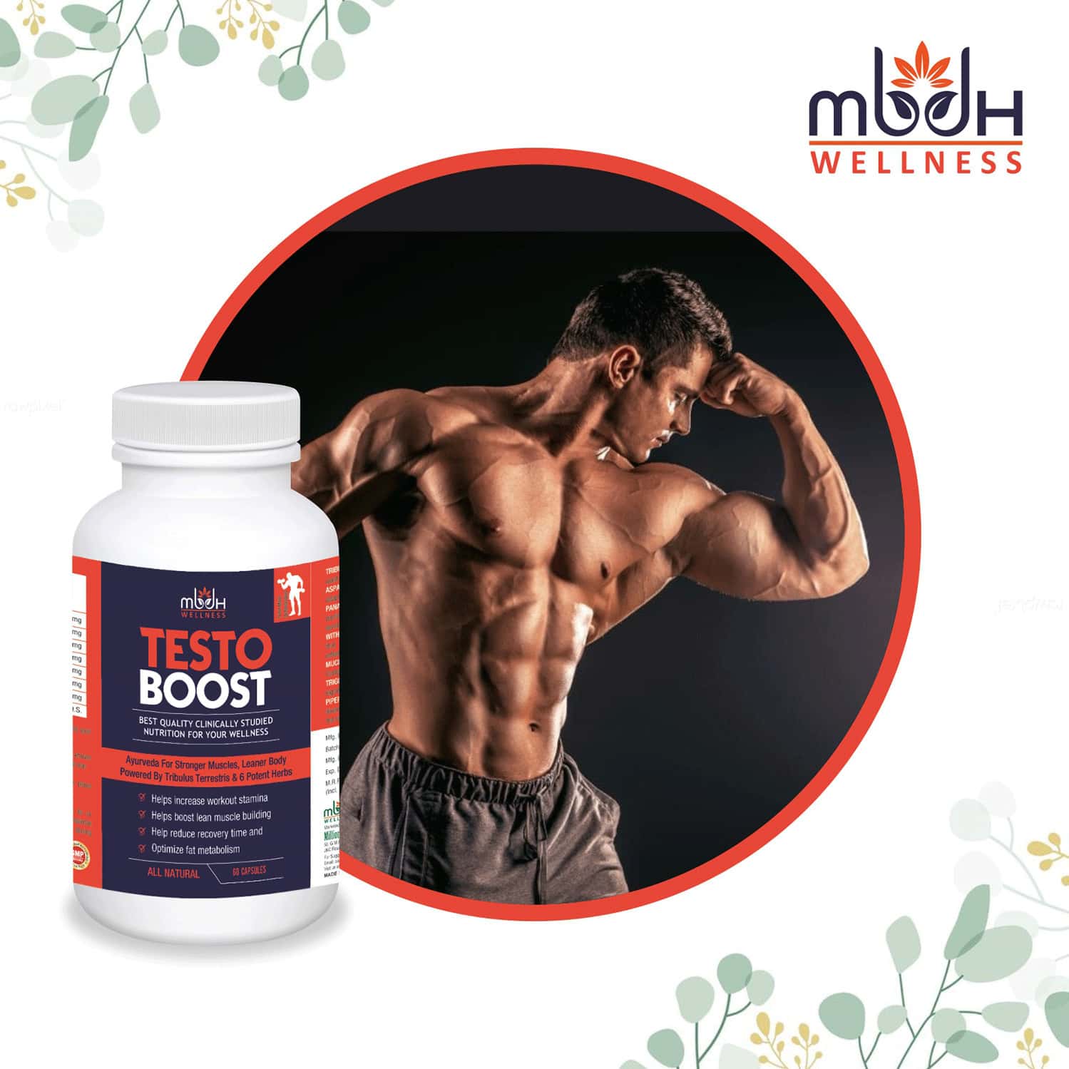 Buy MBDHWELLNESS TESTOBOOST-AYURVEDIC CAPSULES FOR MUSCLE GAIN-GOKHRU ...