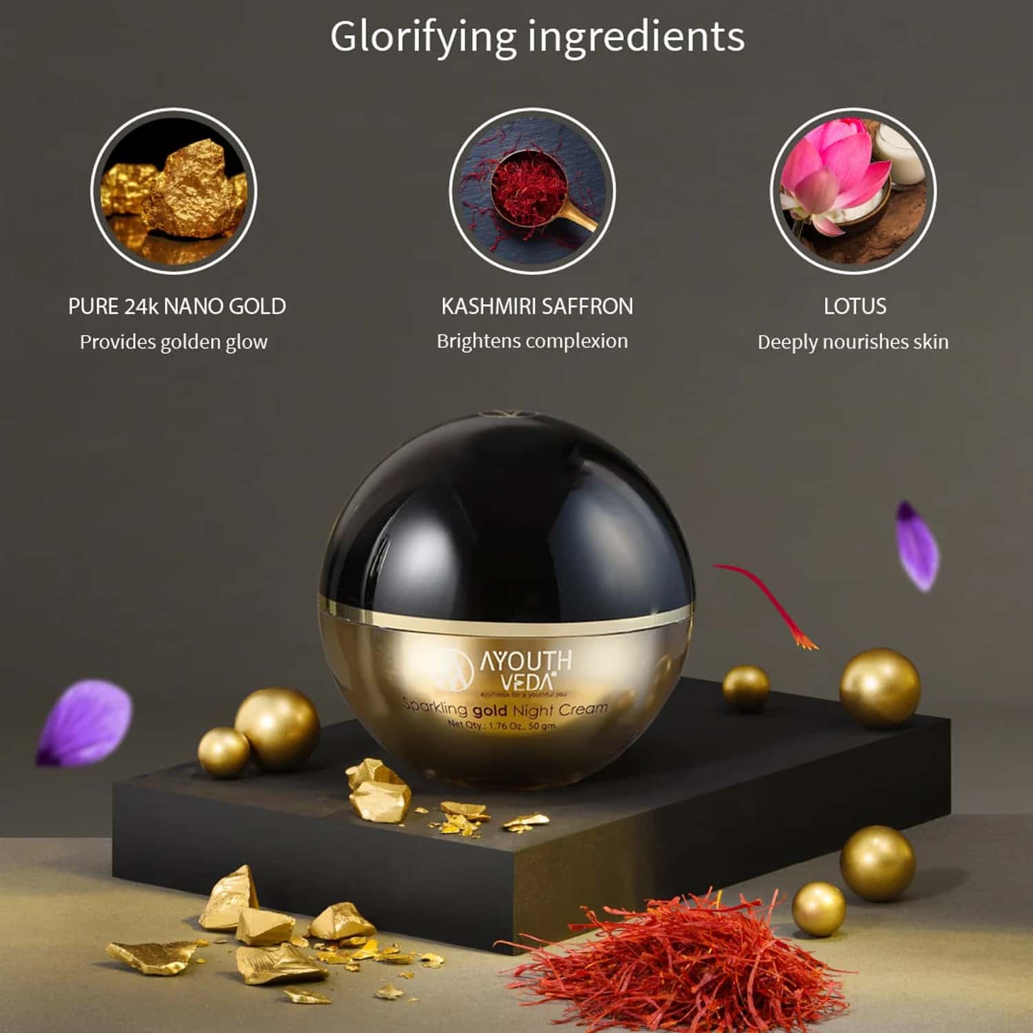 Buy AYOUTHVEDA SPARKLING GOLD NIGHT CREAM Online & Get Upto 60% OFF at ...