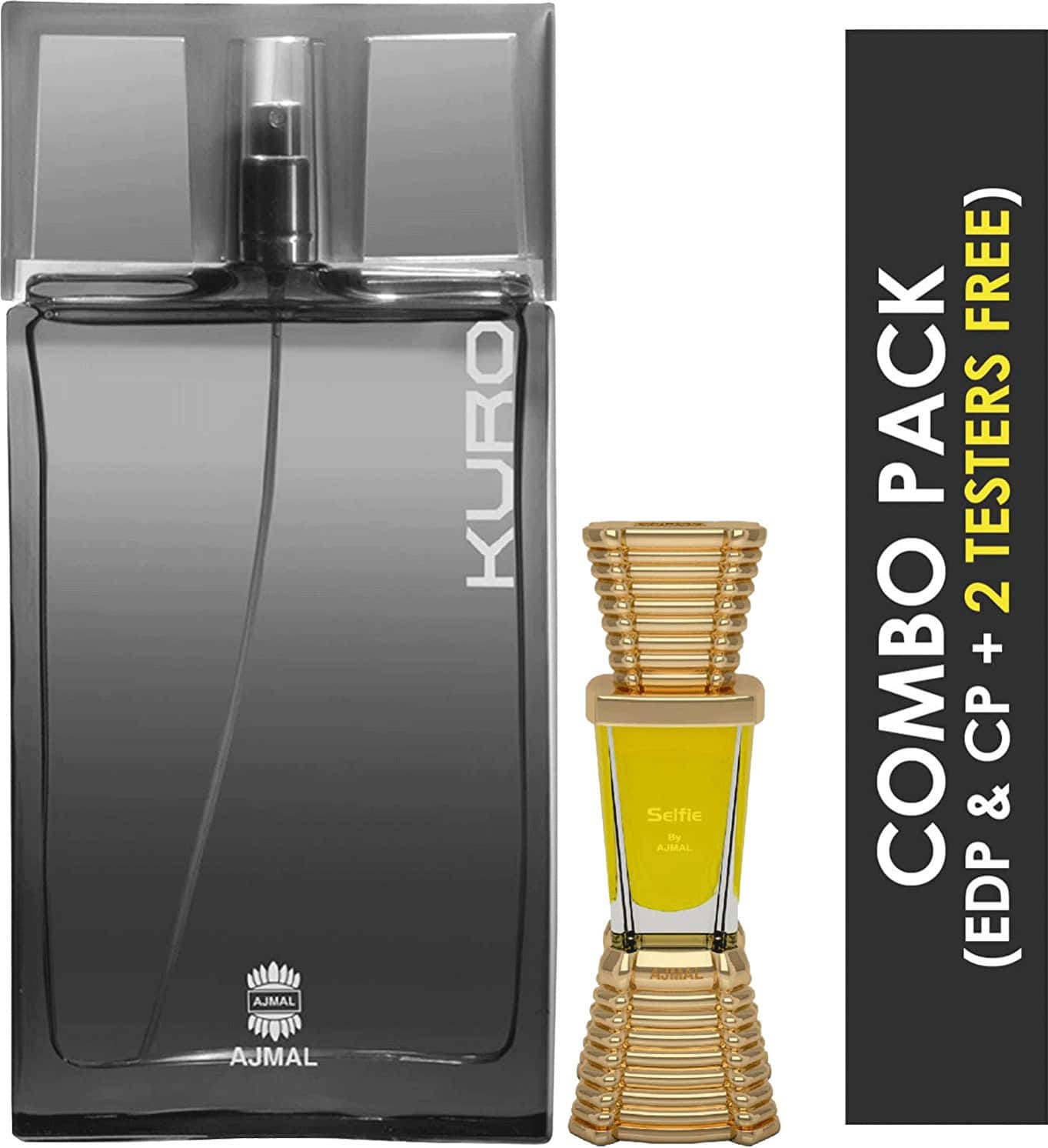 Buy AJMAL KURO EDP SPICY PERFUME 90ML FOR MEN AND SELFIE PERFUME OIL ...