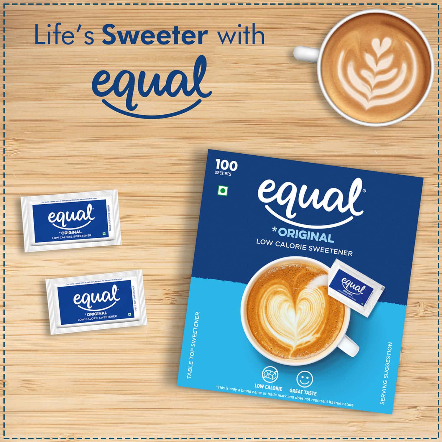 Buy EQUAL SWEETENER, SUGAR FREE, LOW CALORIES, SUGAR CONTROL, 100 ...