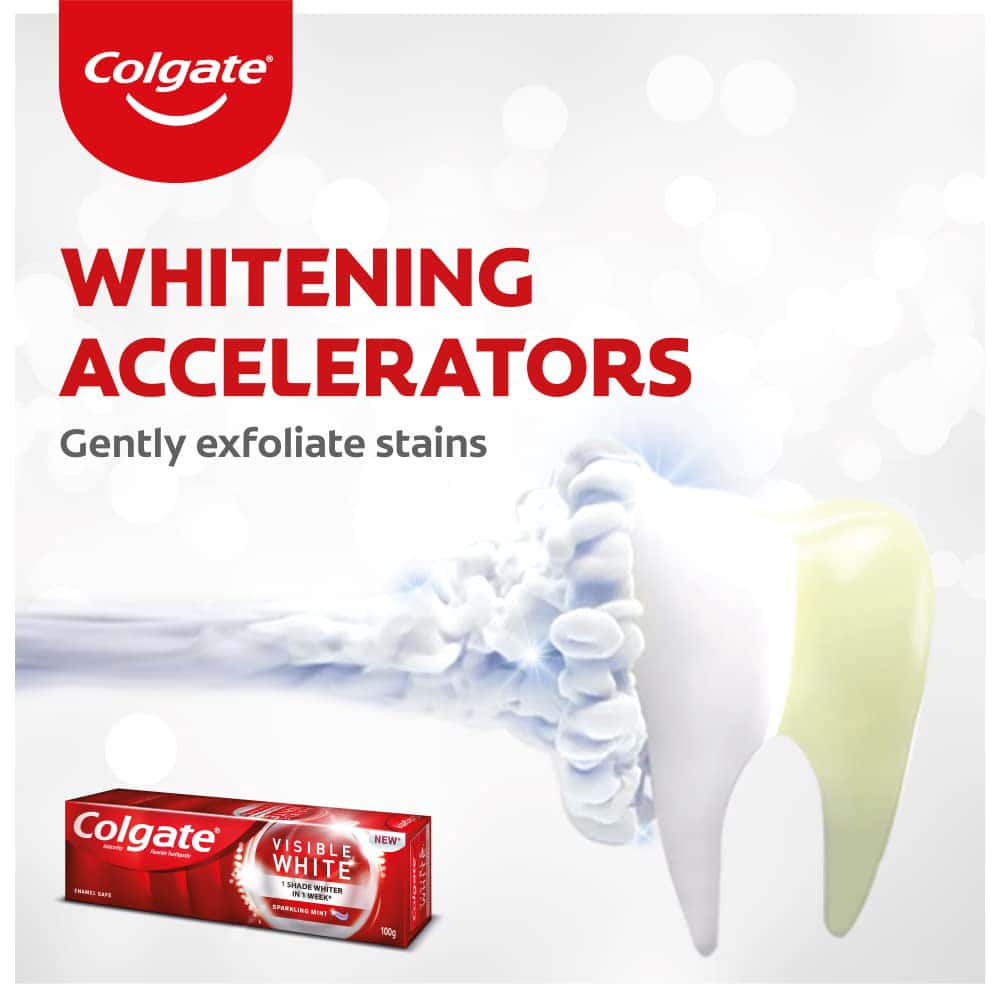 Buy COLGATE VISIBLE WHITE 165G TEETH WHITENING TOOTHPASTE, PROTECTS ...