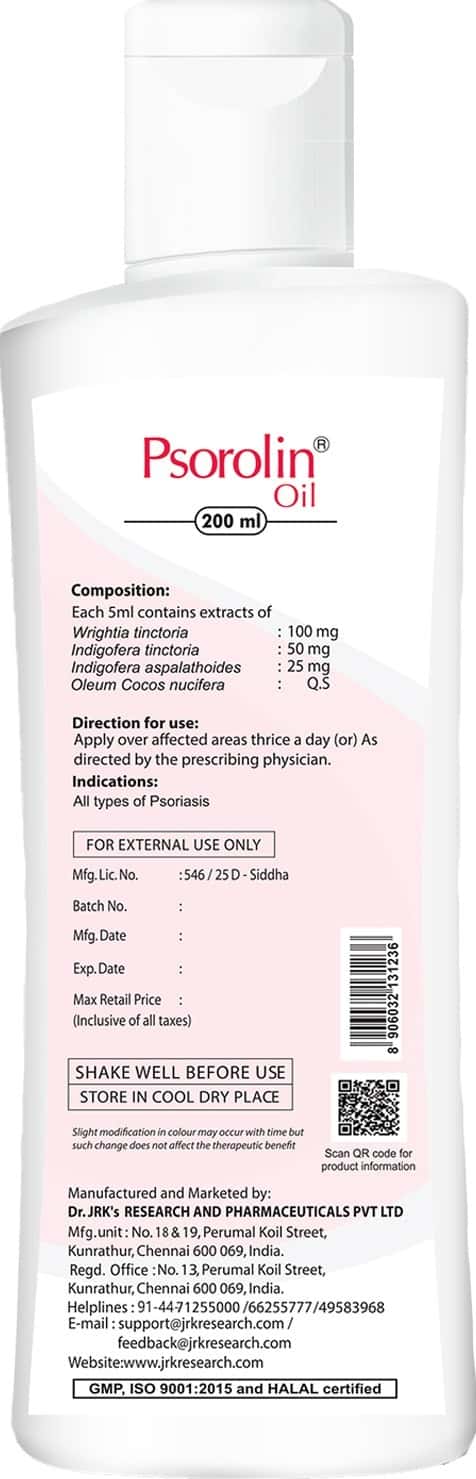 Buy DR. JRK'S PSOROLIN OIL - 200 ML Online & Get Upto 60% OFF at PharmEasy