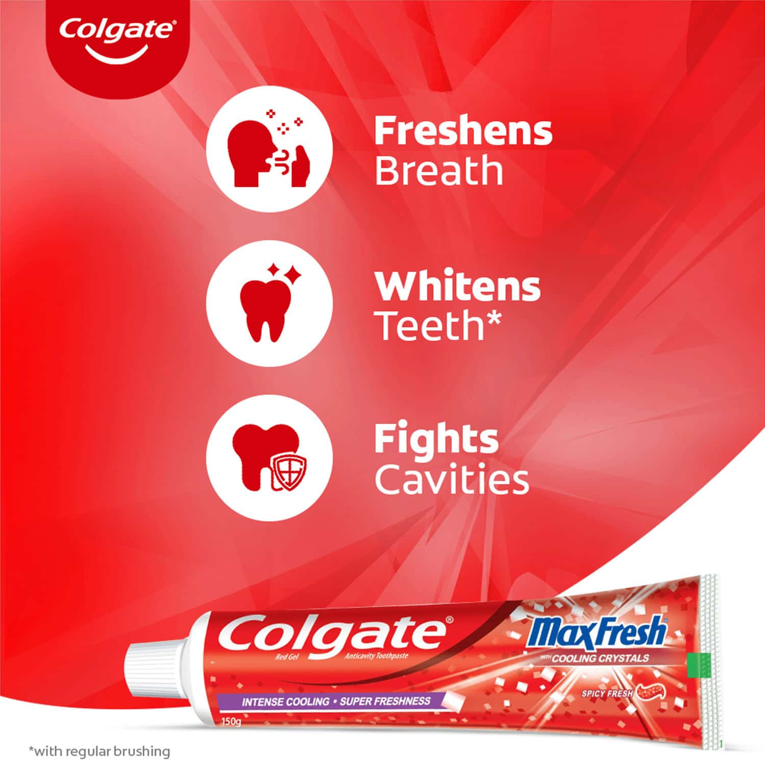 Buy COLGATE MAXFRESH TOOTHPASTE, RED GEL PASTE WITH MENTHOL - 150GX4 ...