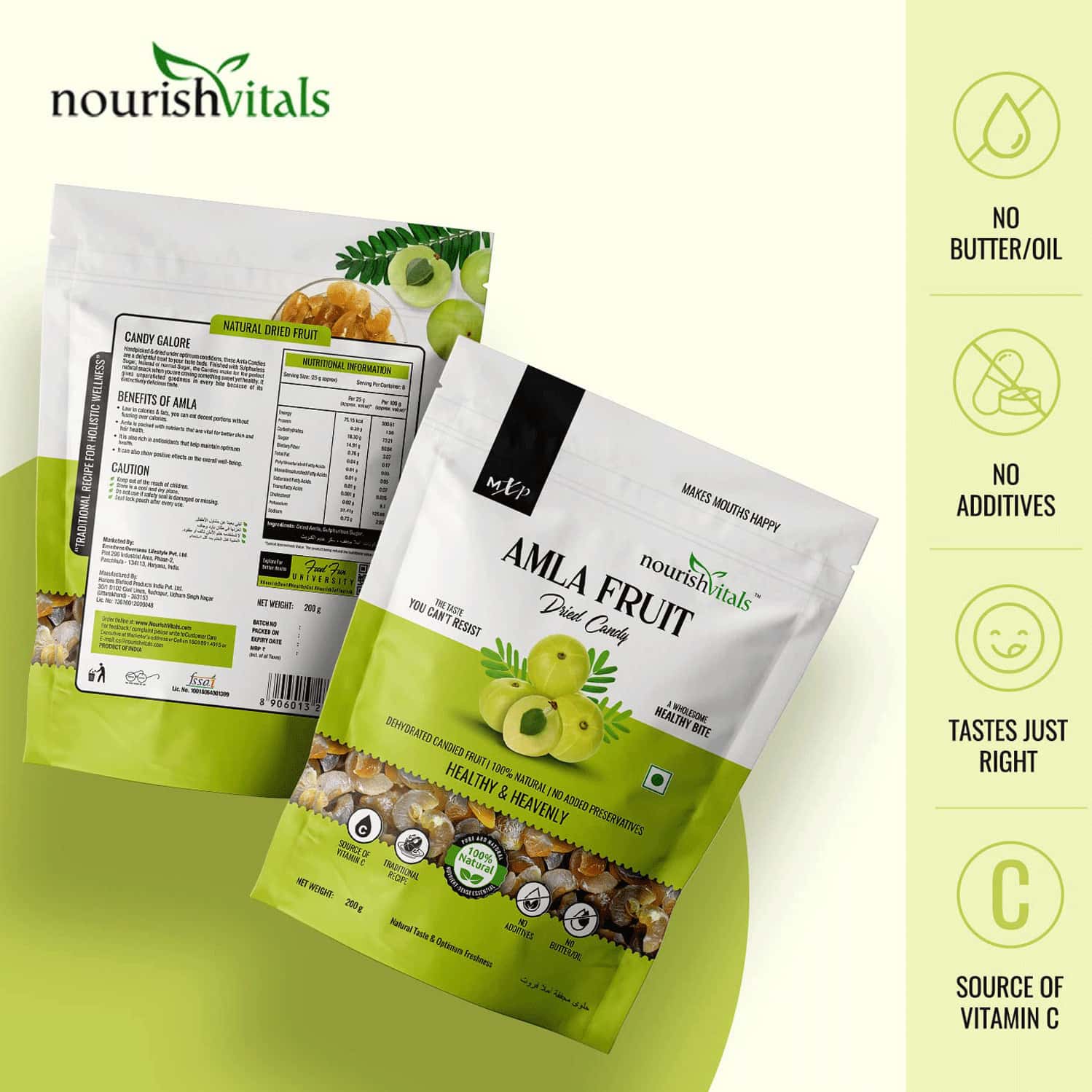 Buy NOURISHVITALS HEALTHY MUNCHING COMBO | CRANBERRY FRUIT CANDY + AMLA ...
