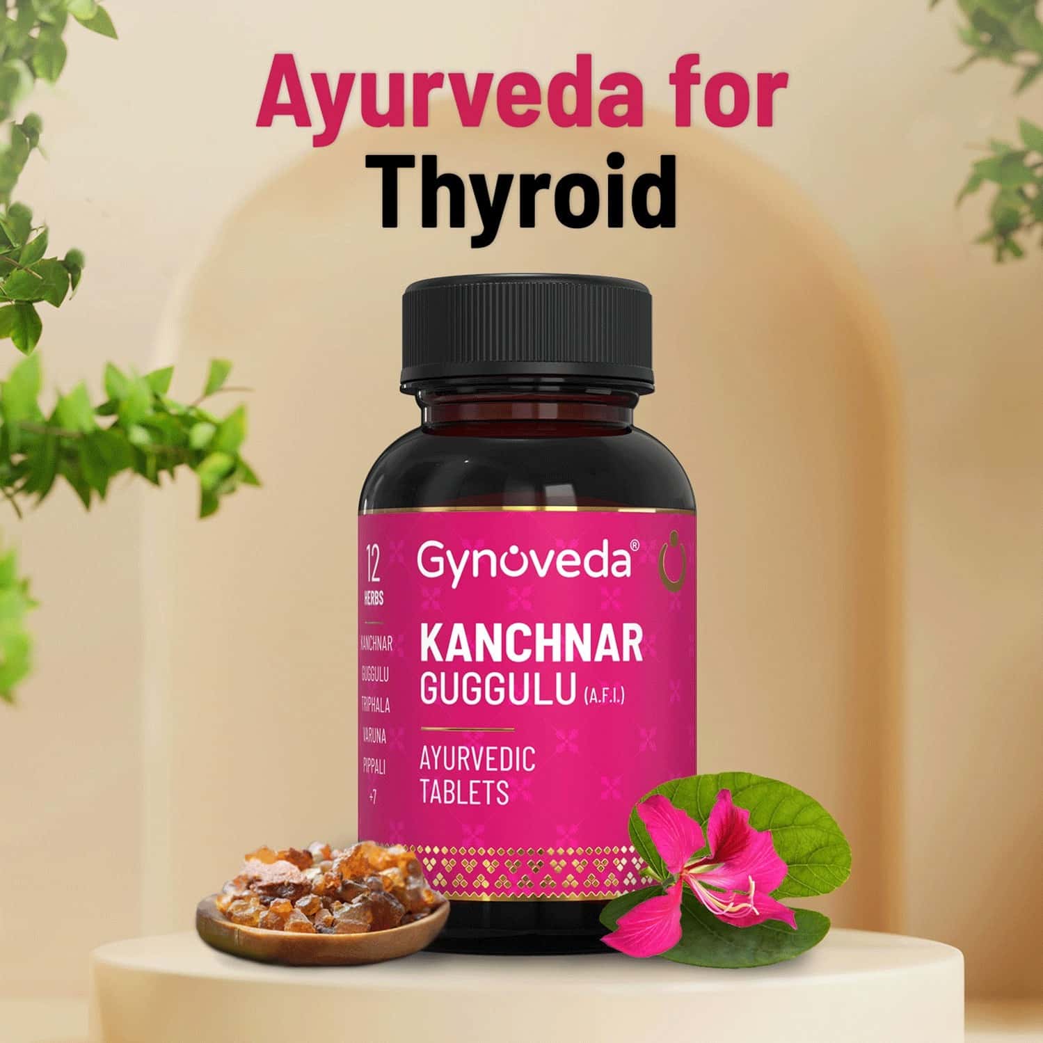 Buy GYNOVEDA THYROID SUPPLEMENT KANCHNAR MANAGE WEIGHT BOOST TSH T3 T4 ...