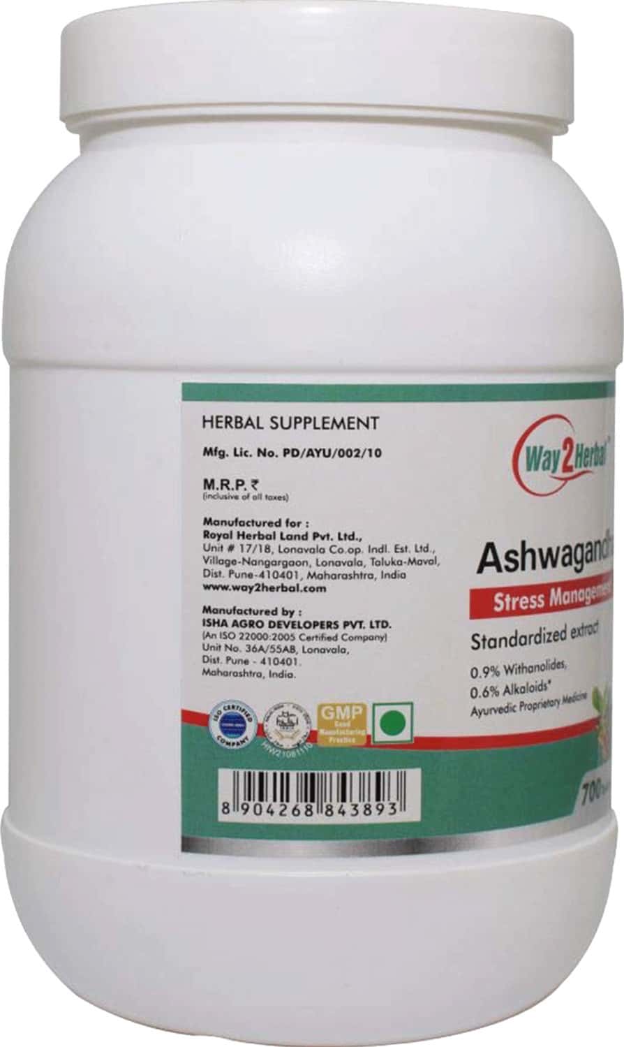 Buy WAY2HERBAL ASHWAGANDHA TABLETS | WITHANIA SOMNIFERA | 500MG - 700 ...