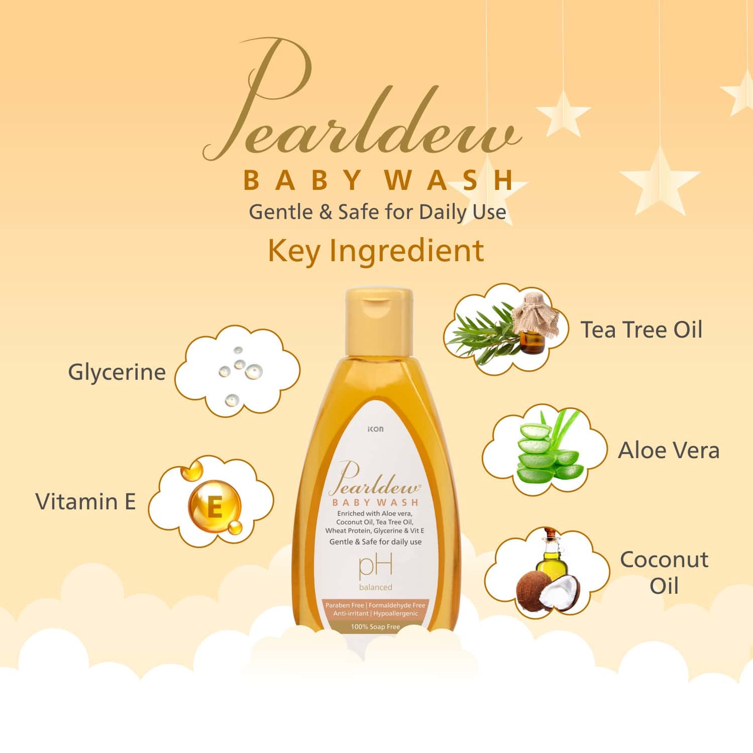 Buy PEARLDEW SKIN NOURISHING BABY WASH 100 ML | COCONUT OIL & TEA TREE ...
