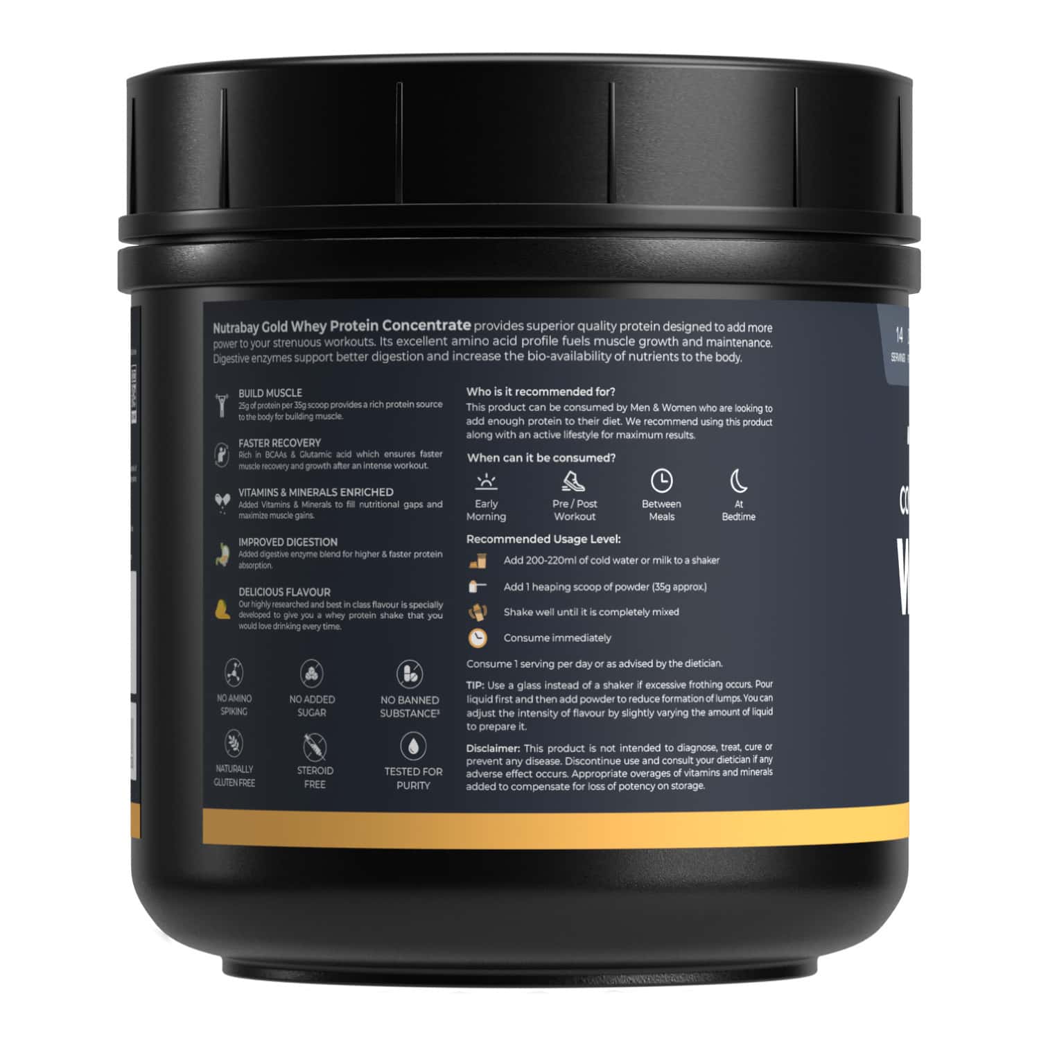 Buy NUTRABAY GOLD 100% WHEY PROTEIN CONCENTRATE|25G PROTEIN|MUSCLE ...