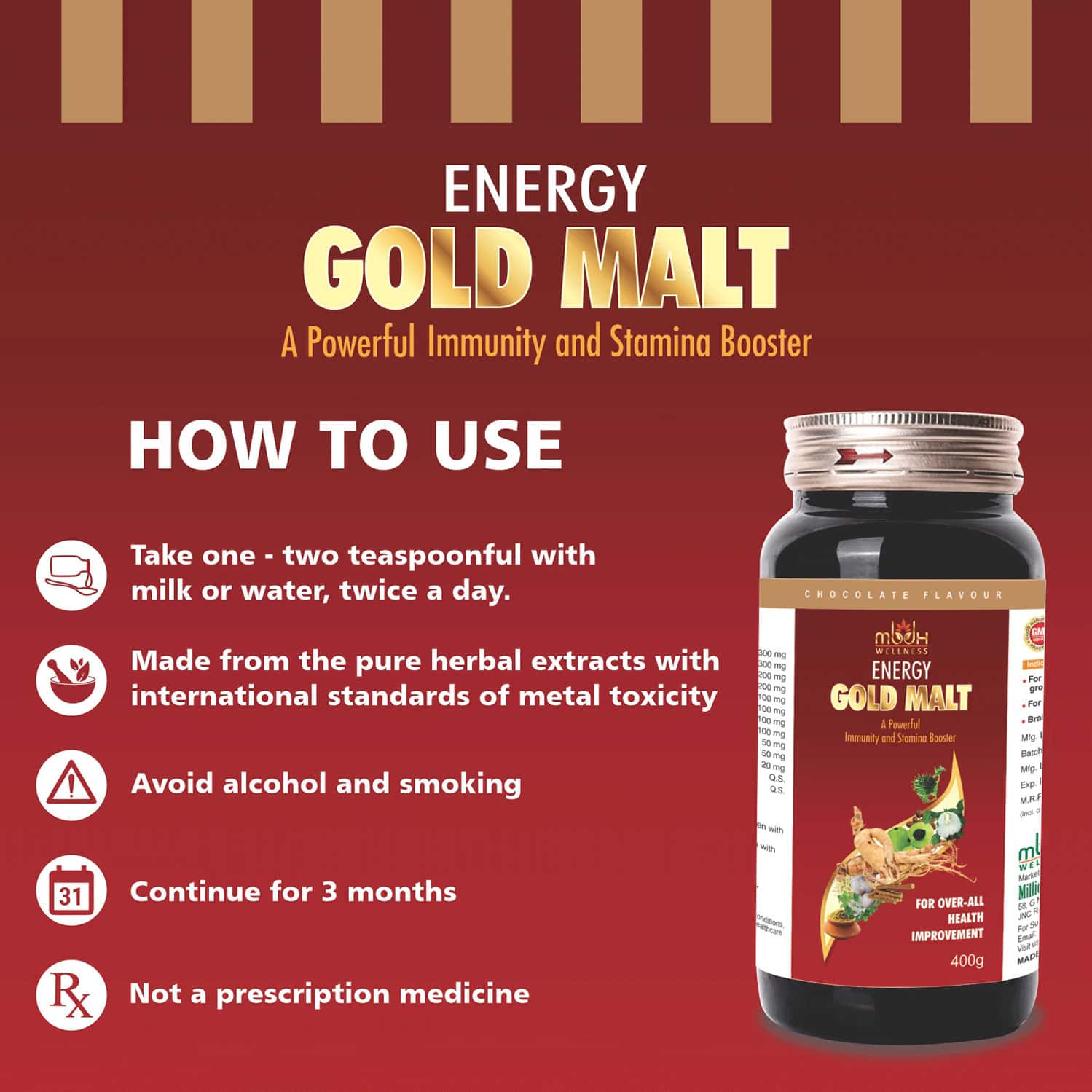 Buy MBDHWELLNESS EYE CARE+GENIUS GOLD+ENERGY GOLD MALT-HERBAL IMMUNITY ...