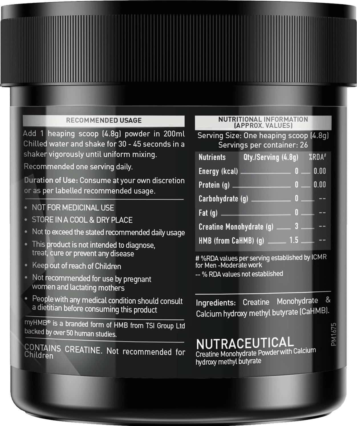 Buy MUSCLEBLAZE CREATINE HMB WITH MYHMB|STRENGTH POWER & ENDURANCE ...