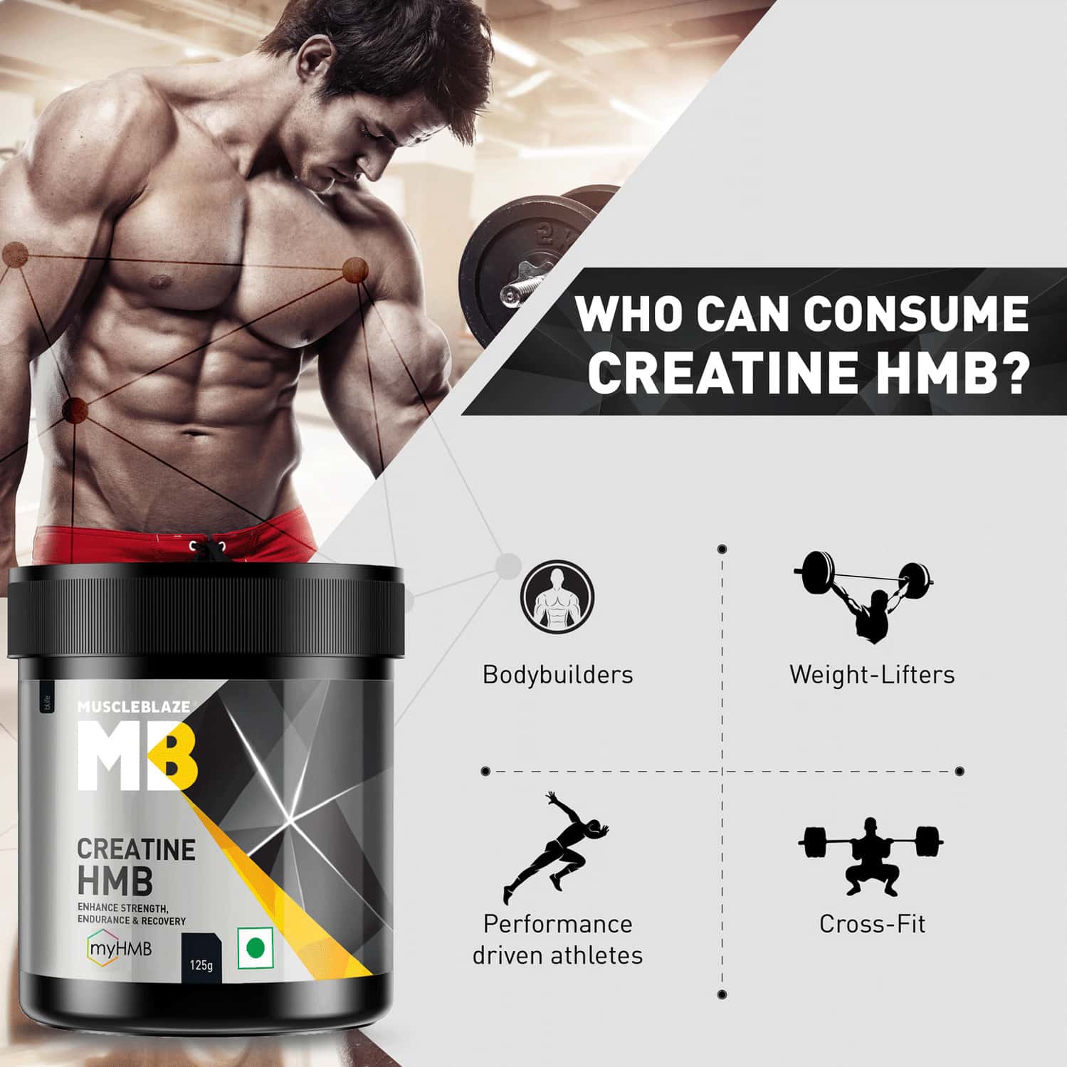 Buy MUSCLEBLAZE CREATINE HMB WITH MYHMB|STRENGTH POWER & ENDURANCE ...